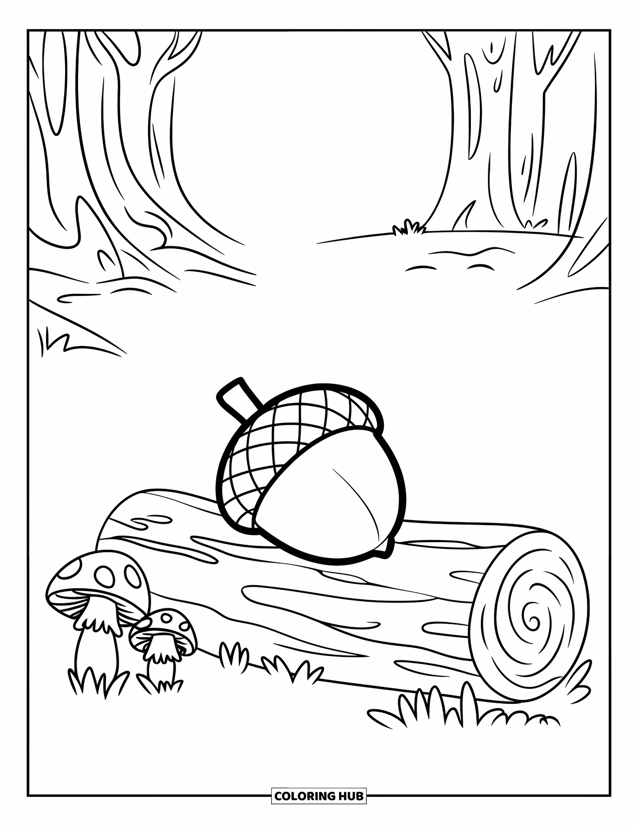 90+ Acorn Coloring Pages for Kids & Adults (Free Printable PDFs)