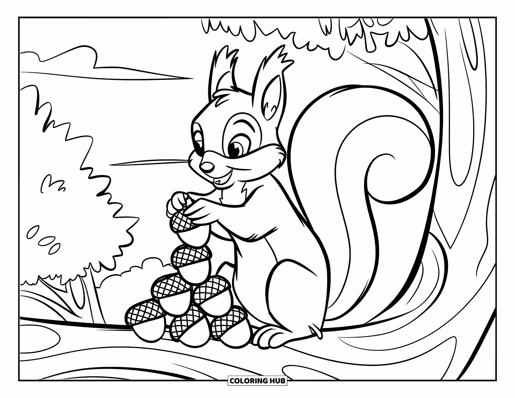 90+ Acorn Coloring Pages for Kids & Adults (Free Printable PDFs)