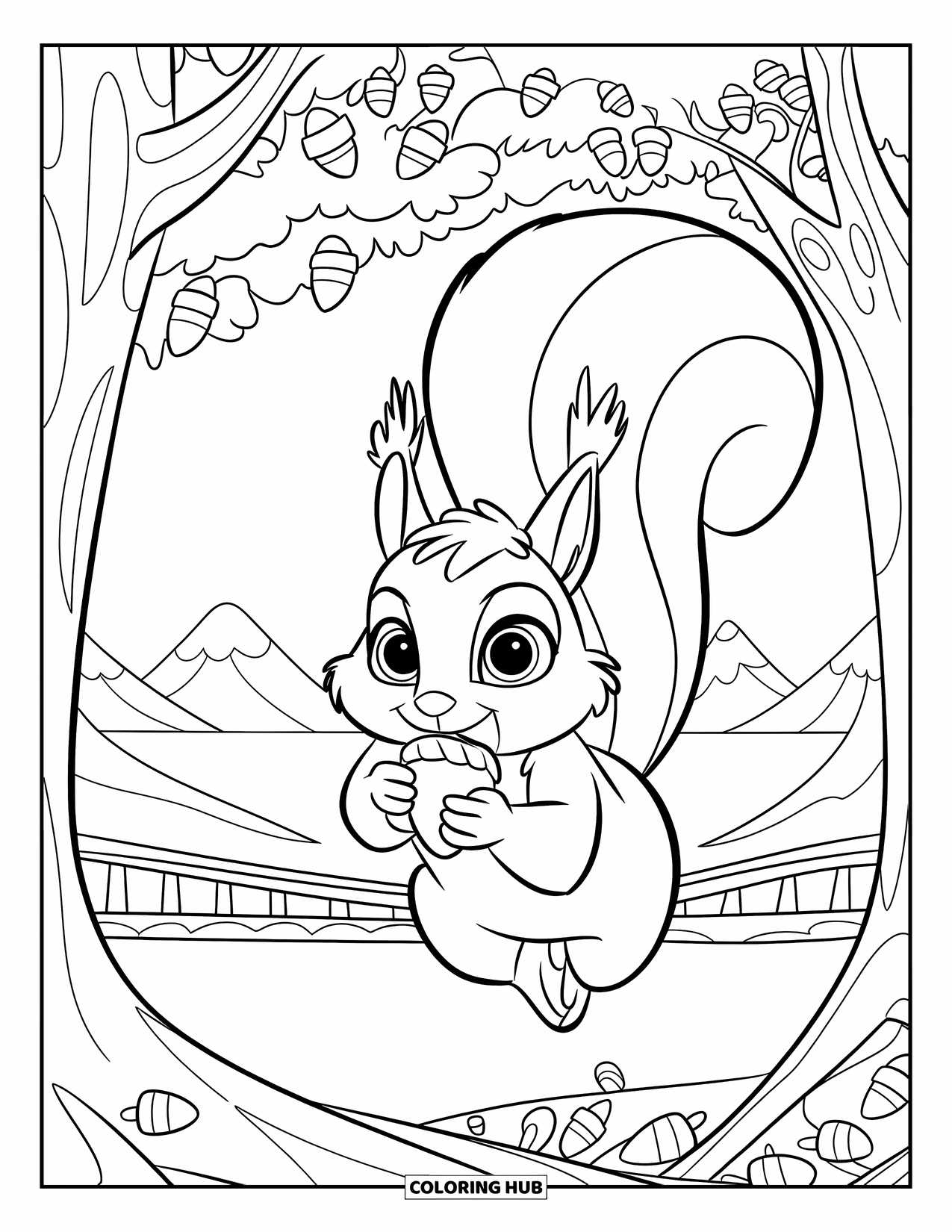 90+ Acorn Coloring Pages for Kids & Adults (Free Printable PDFs)