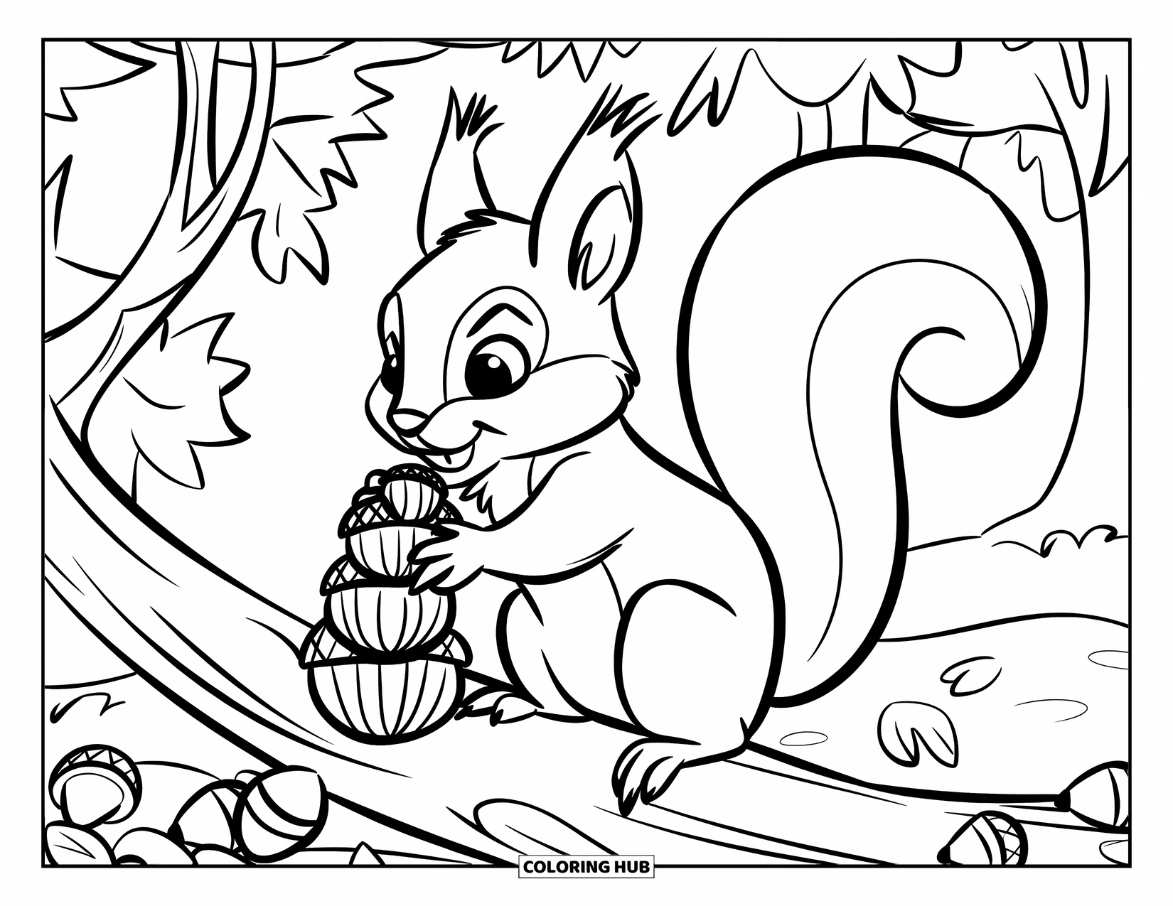 90+ Acorn Coloring Pages for Kids & Adults (Free Printable PDFs)