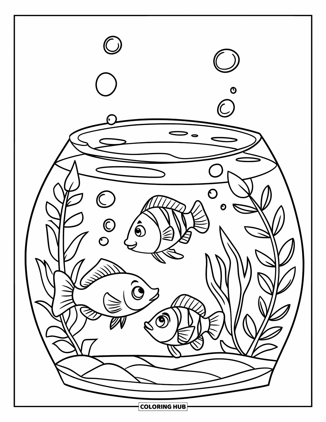 80+ Aquarium Coloring Pages for Kids & Adults (Free Printable PDFs)