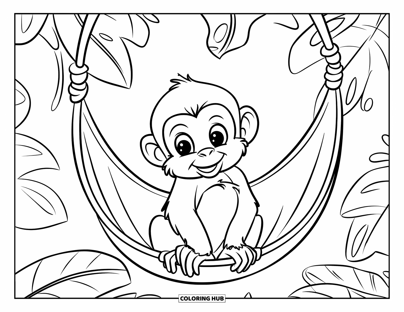 70+ Baby Monkey Coloring Pages for Kids & Adults (Free Printable PDFs)