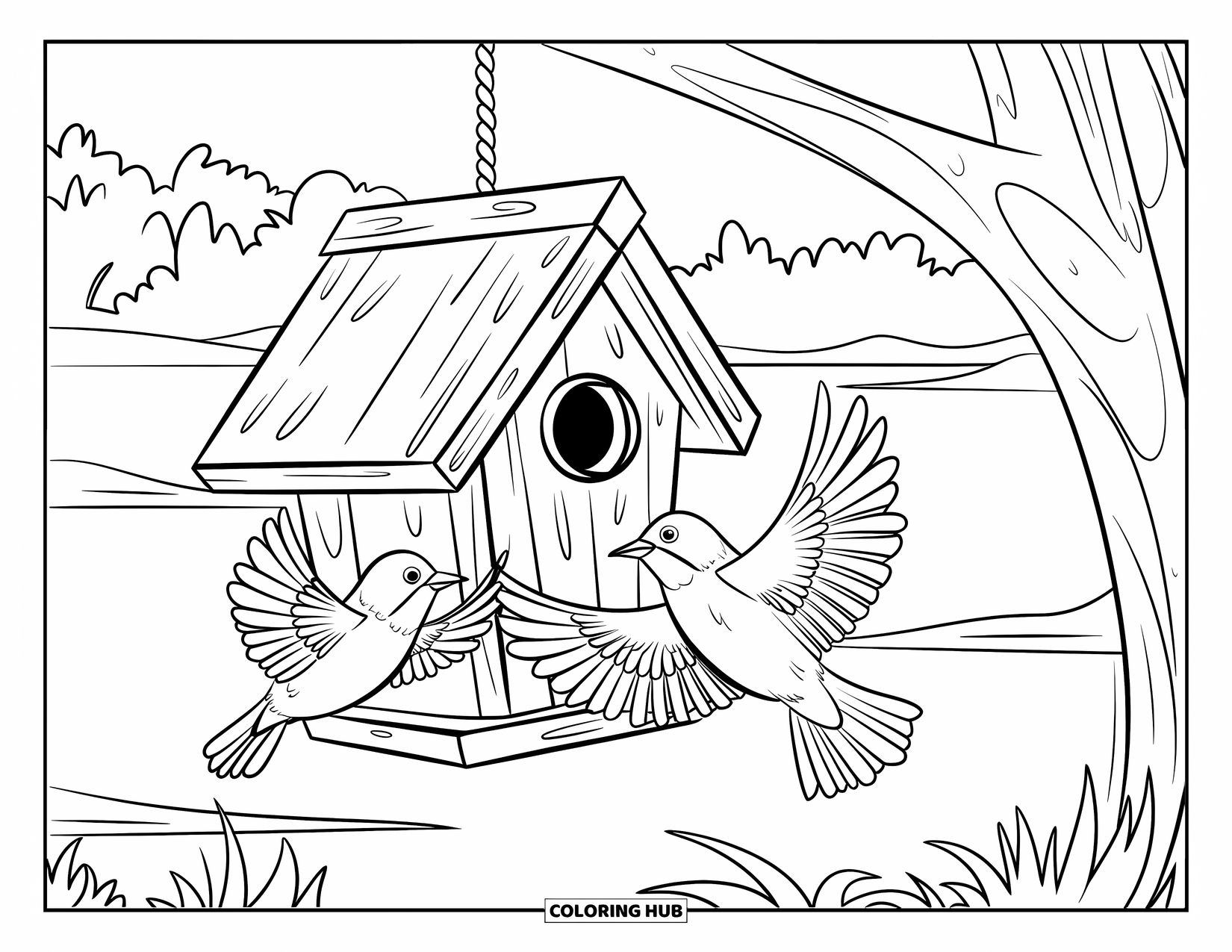 80+ Birdhouse Coloring Pages for Kids & Adults (Free Printable PDFs)