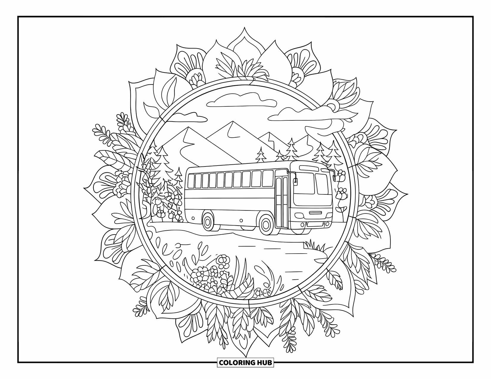 70+ Bus Coloring Pages for Kids & Adults (Free Printable PDFs)