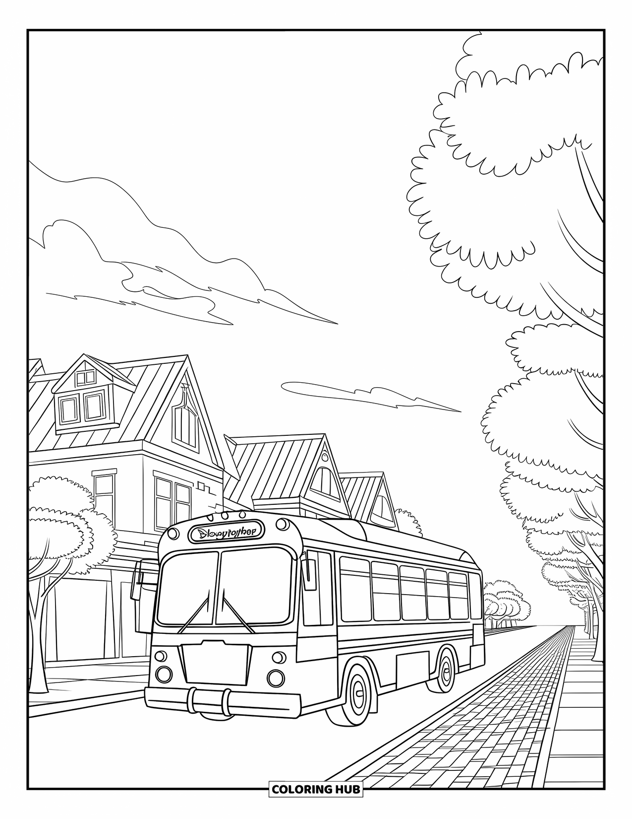 70+ Bus Coloring Pages for Kids & Adults (Free Printable PDFs)
