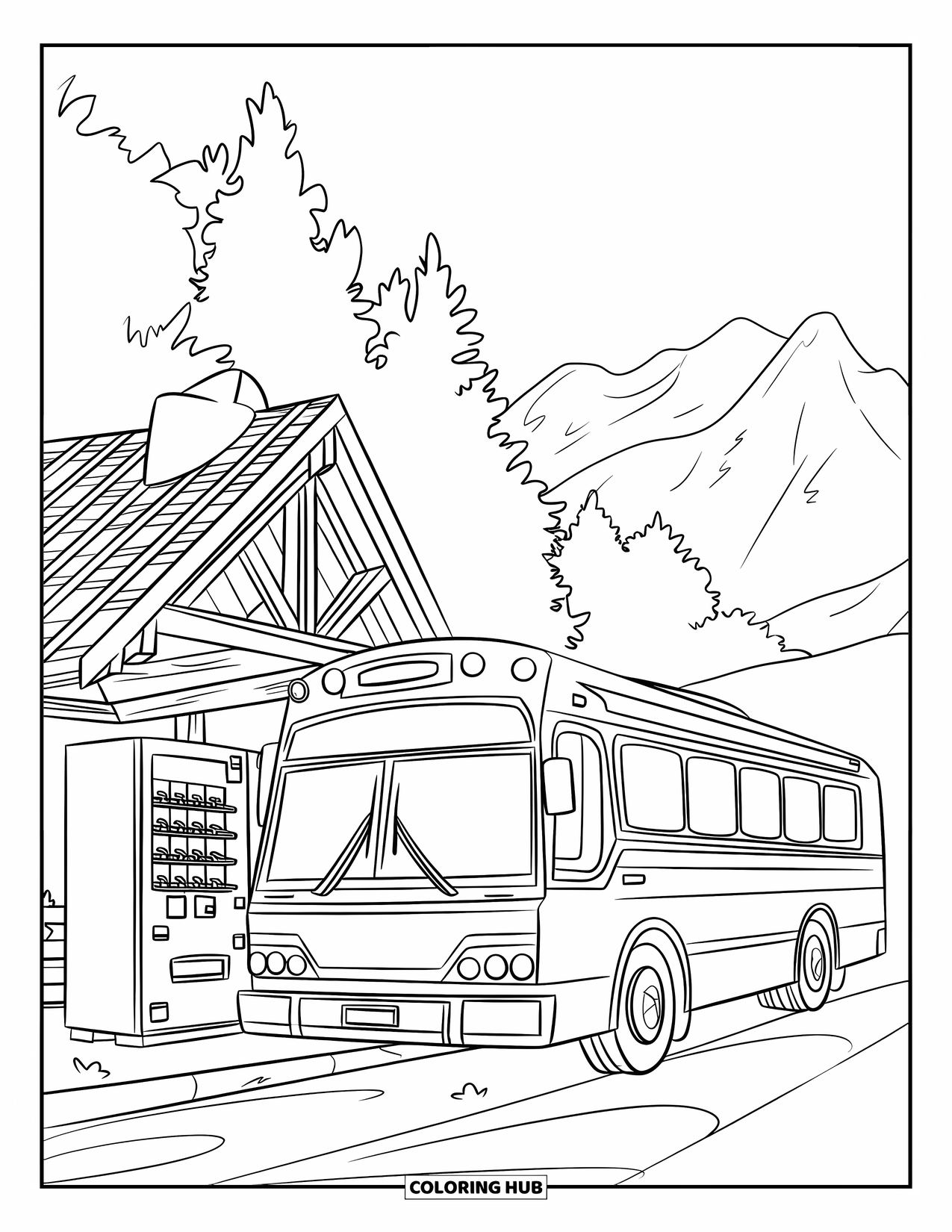 70+ Bus Coloring Pages for Kids & Adults (Free Printable PDFs)