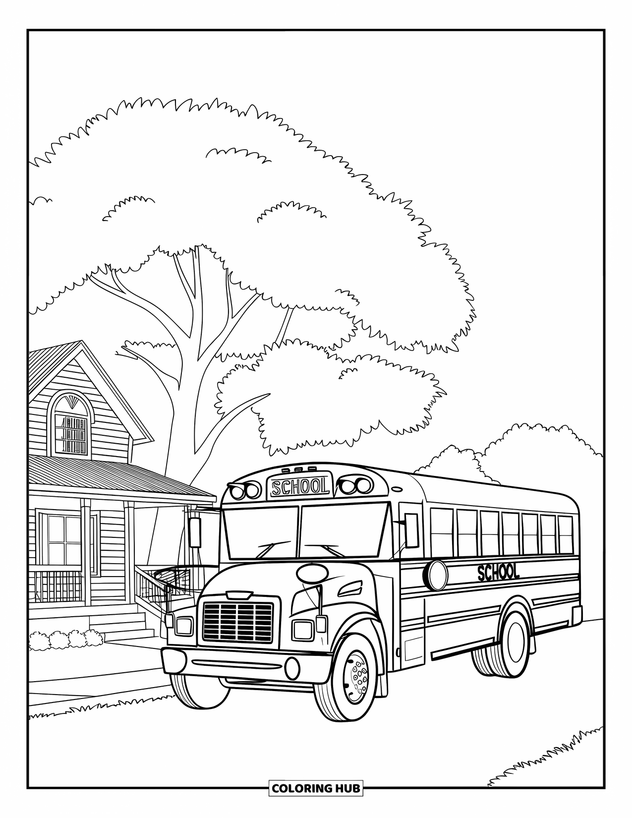 70+ Bus Coloring Pages for Kids & Adults (Free Printable PDFs)