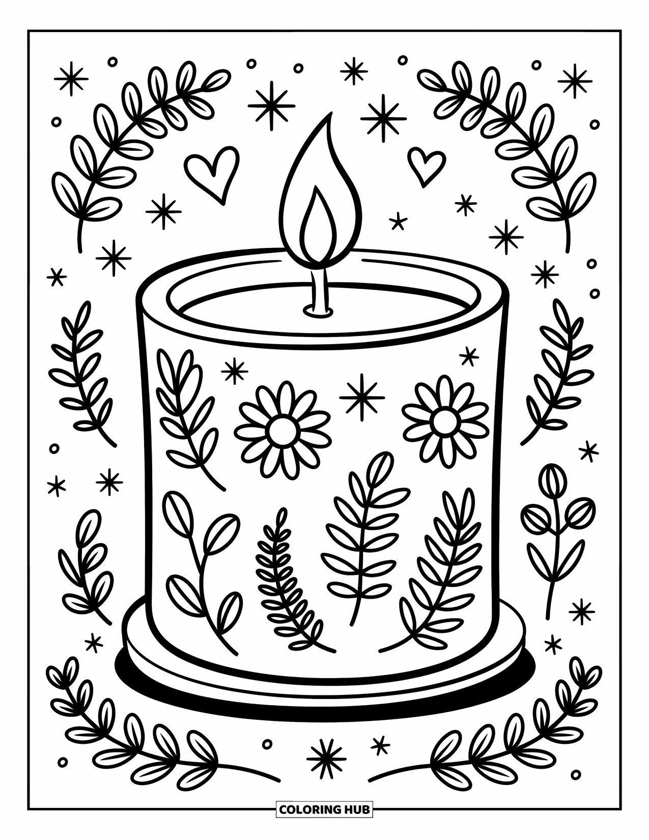85+ Candle Coloring Pages for Kids & Adults (Free Printable PDFs)