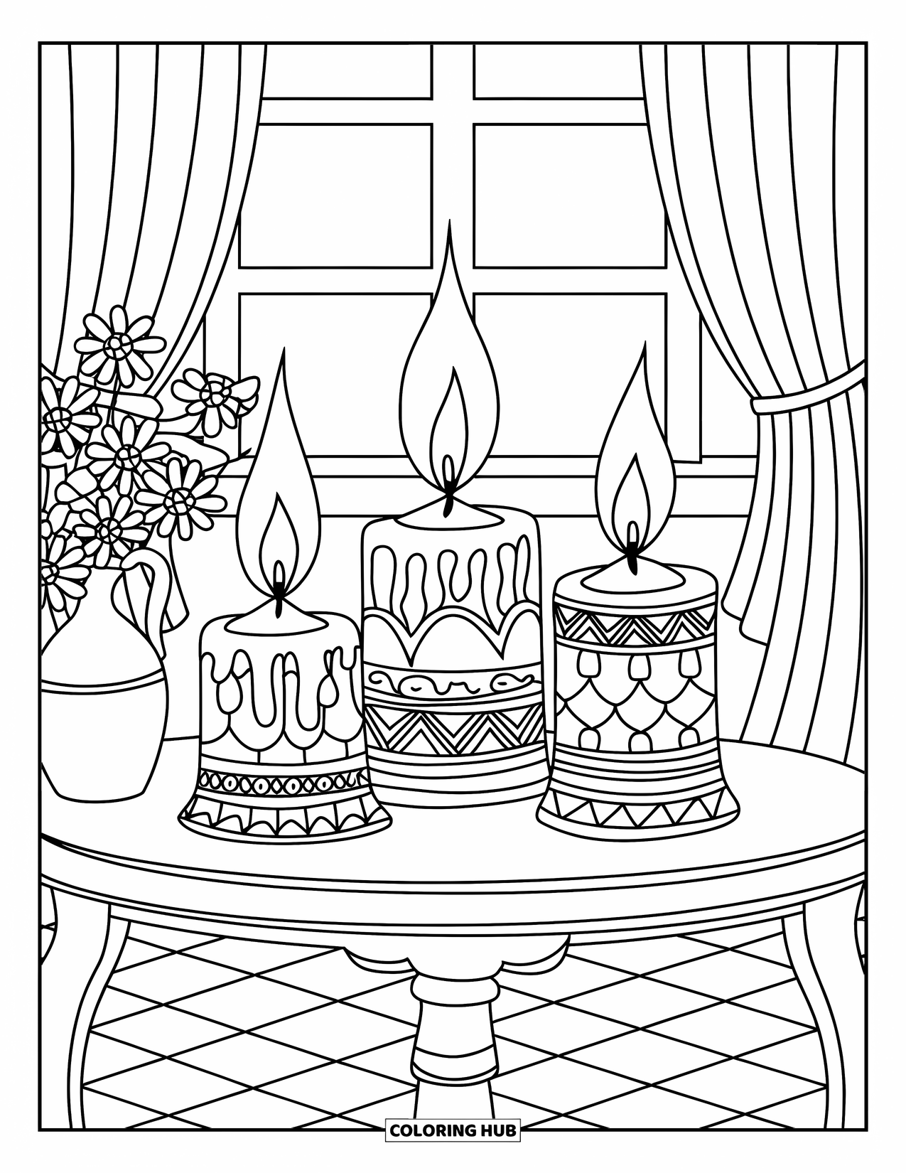 85+ Candle Coloring Pages for Kids & Adults (Free Printable PDFs)