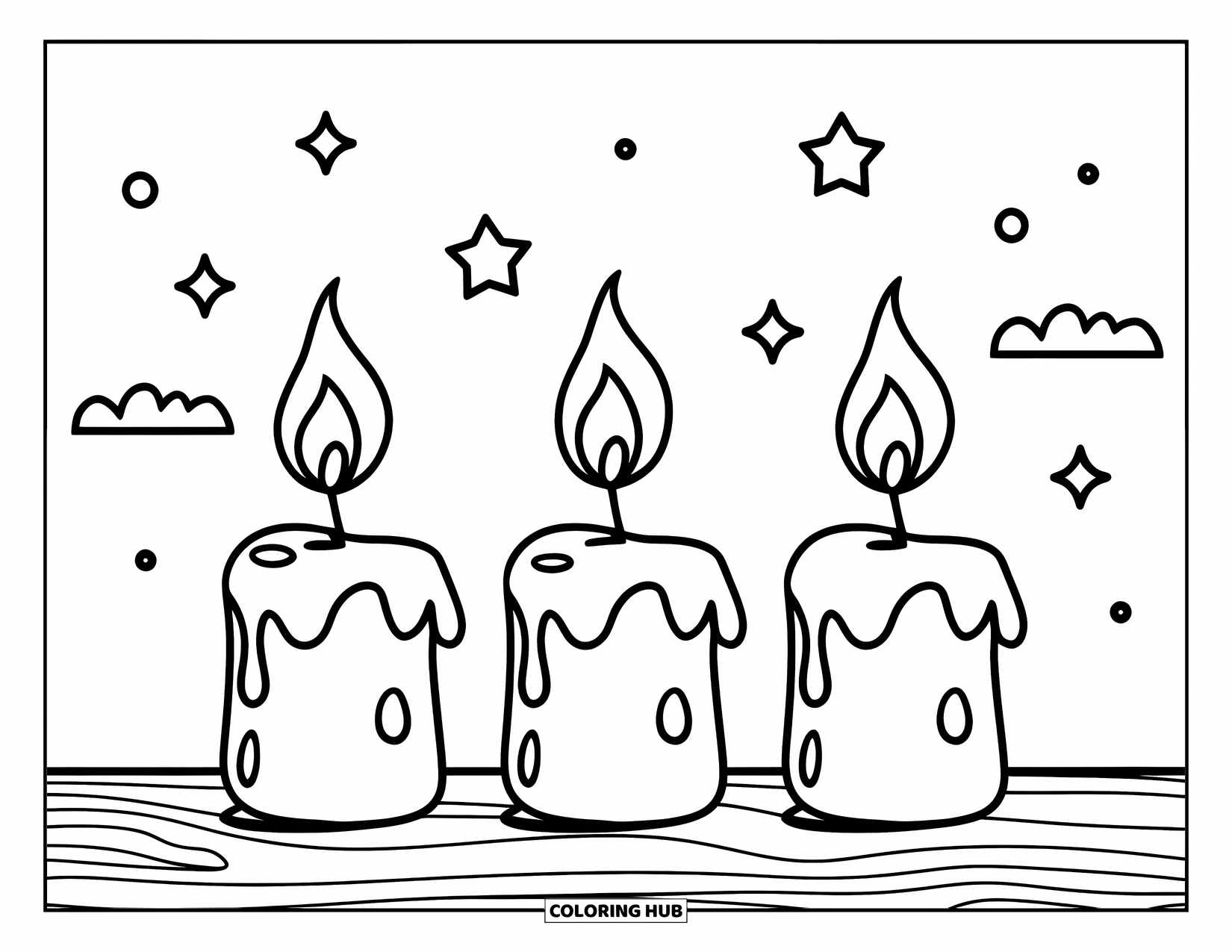 85+ Candle Coloring Pages for Kids & Adults (Free Printable PDFs)