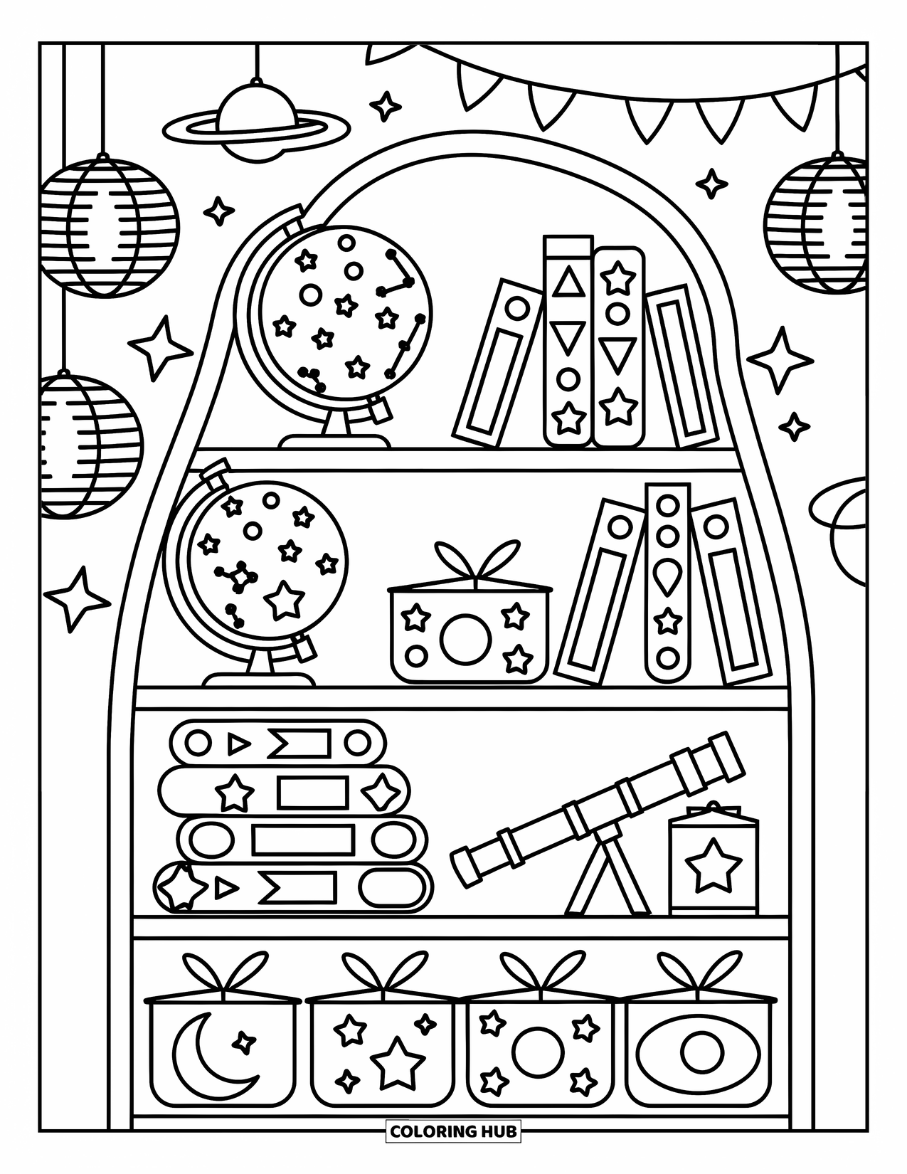 80+ Celestial Coloring Pages for Kids & Adults (Free Printable PDFs)
