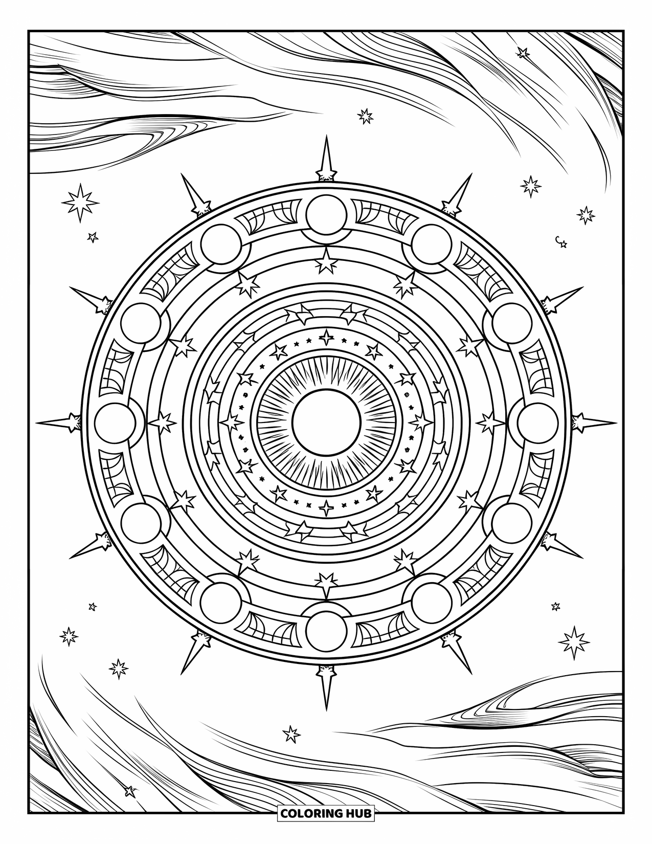 80+ Celestial Coloring Pages for Kids & Adults (Free Printable PDFs)