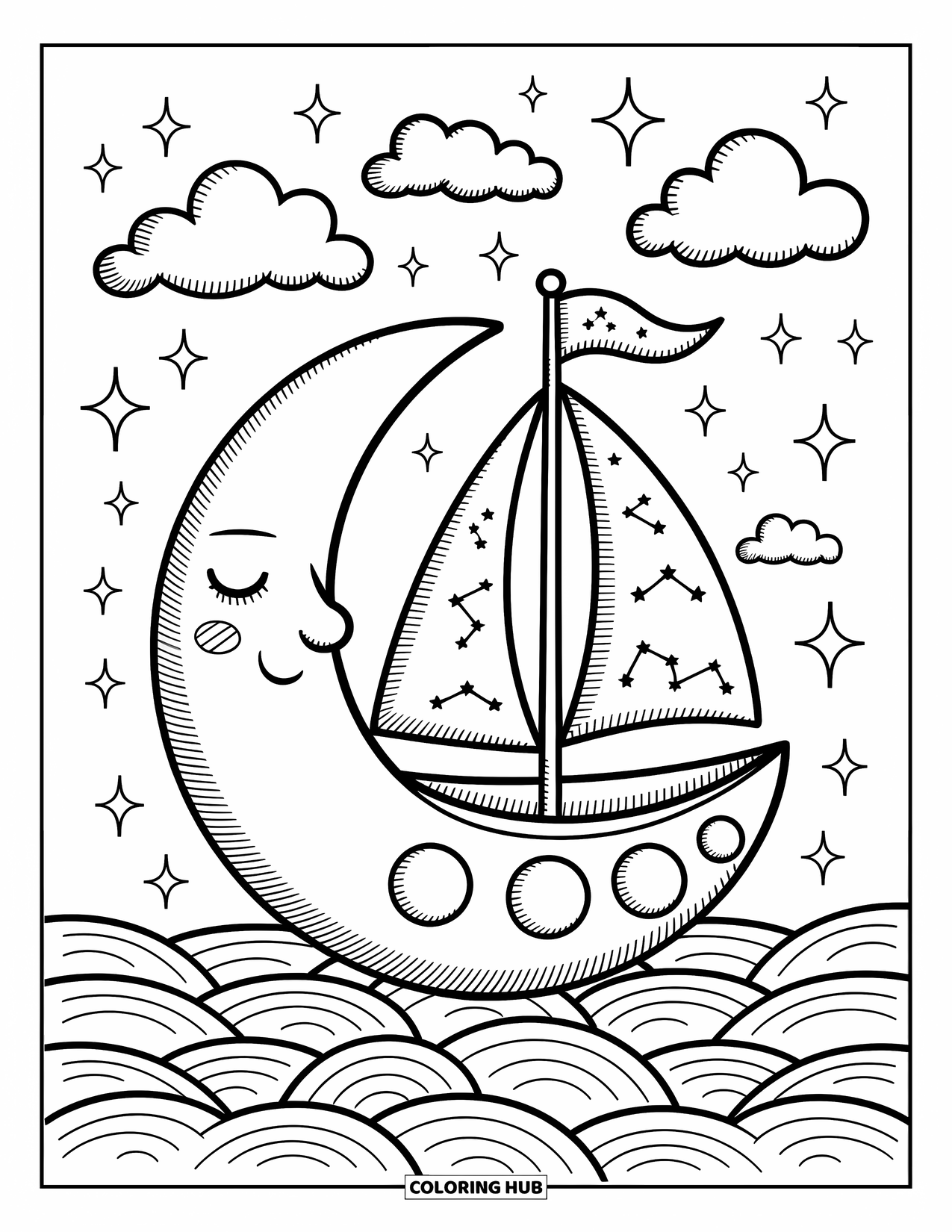 80+ Celestial Coloring Pages for Kids & Adults (Free Printable PDFs)