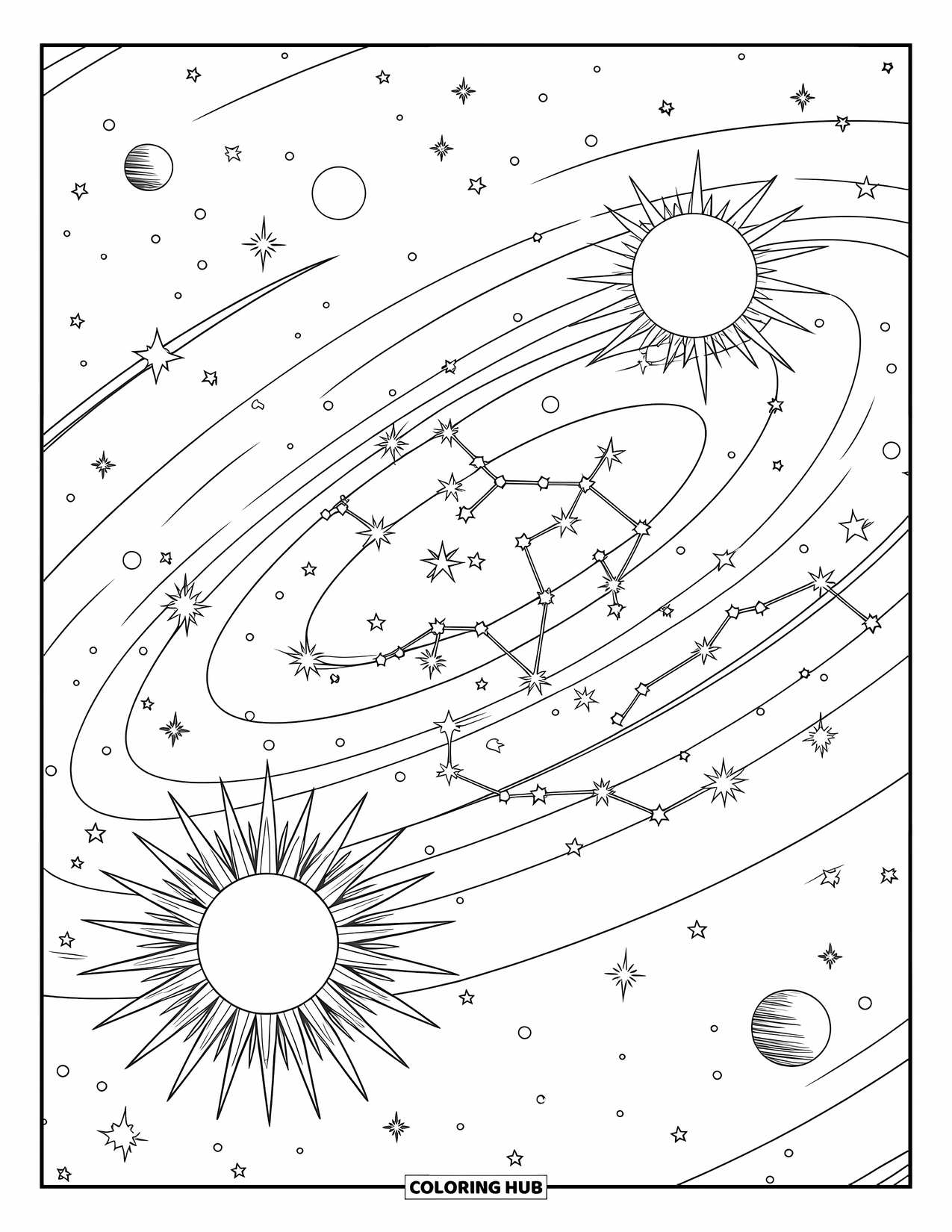 80+ Celestial Coloring Pages for Kids & Adults (Free Printable PDFs)