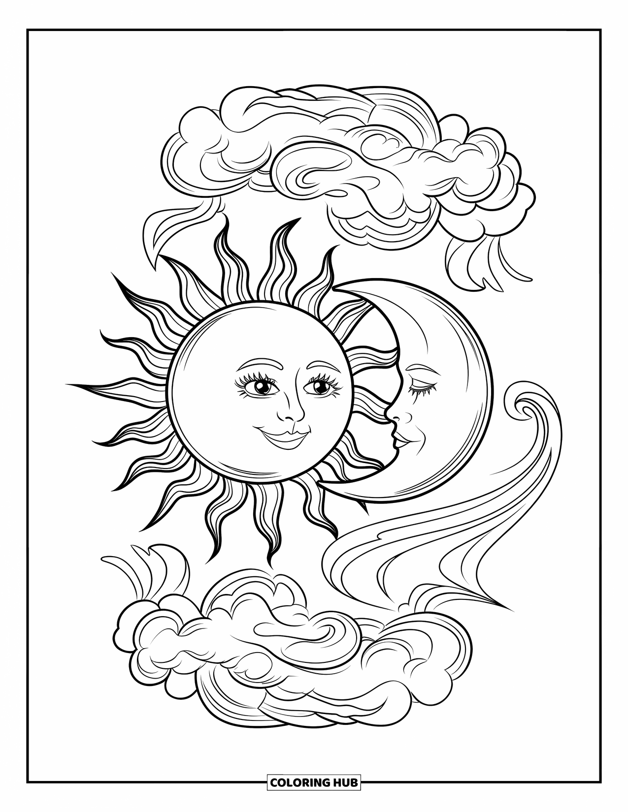 80+ Celestial Coloring Pages for Kids & Adults (Free Printable PDFs)