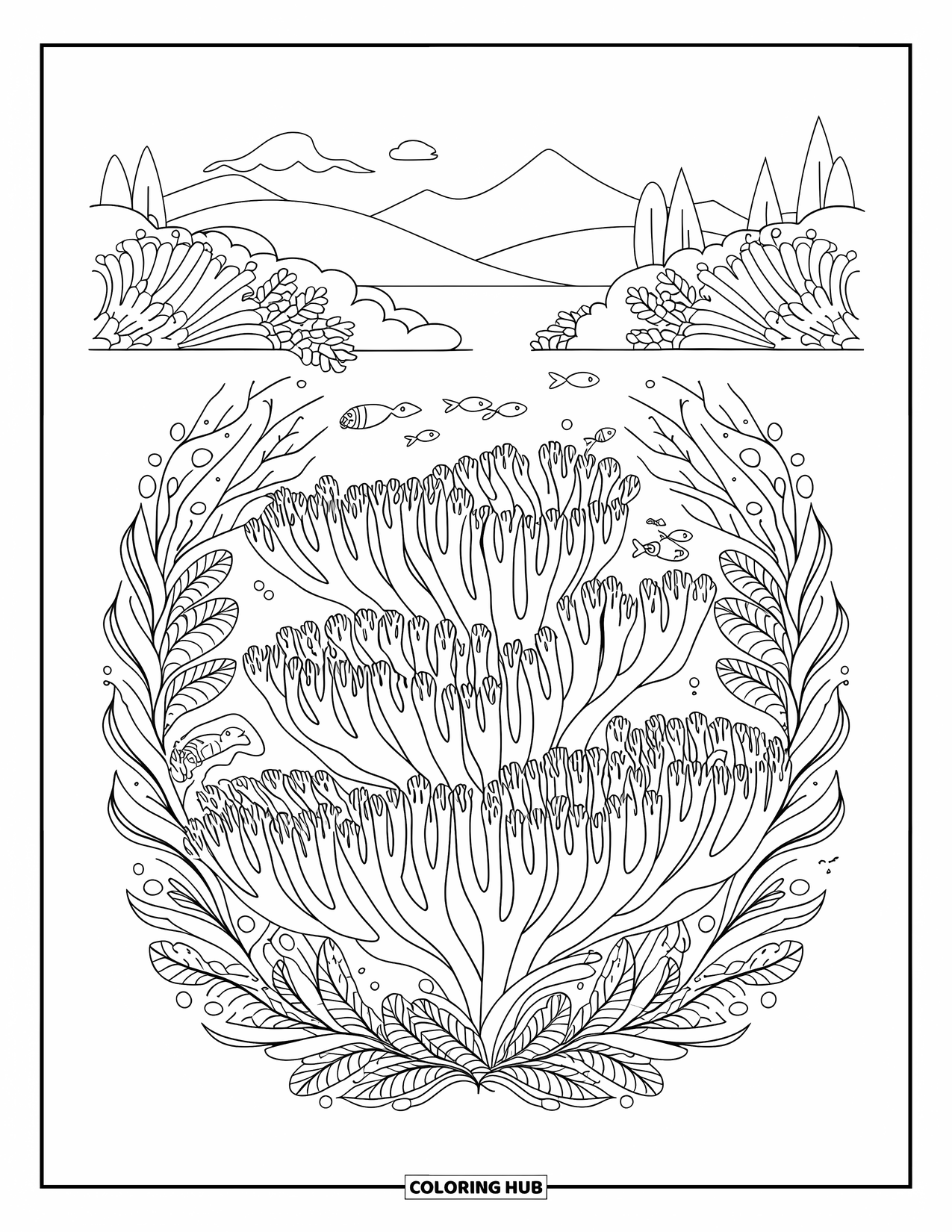 65+ Coral Coloring Pages for Kids & Adults (Free Printable PDFs)