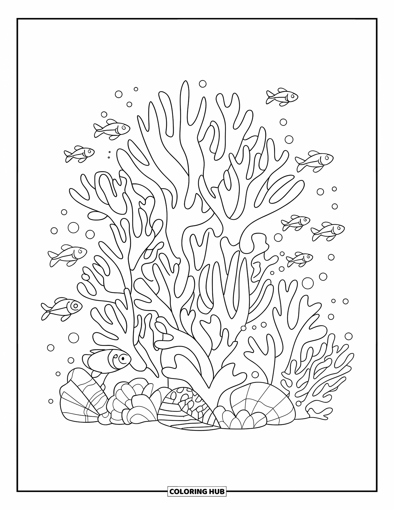 65+ Coral Coloring Pages for Kids & Adults (Free Printable PDFs)