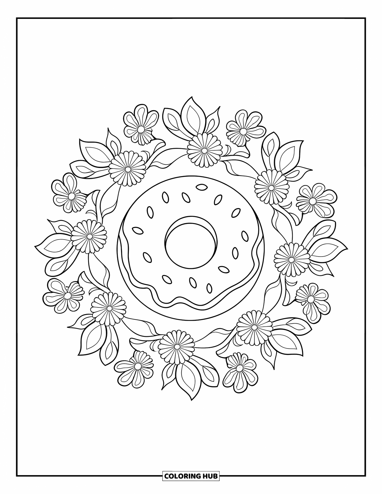 75+ Doughnut Coloring Pages for Kids & Adults (Free Printable PDFs)