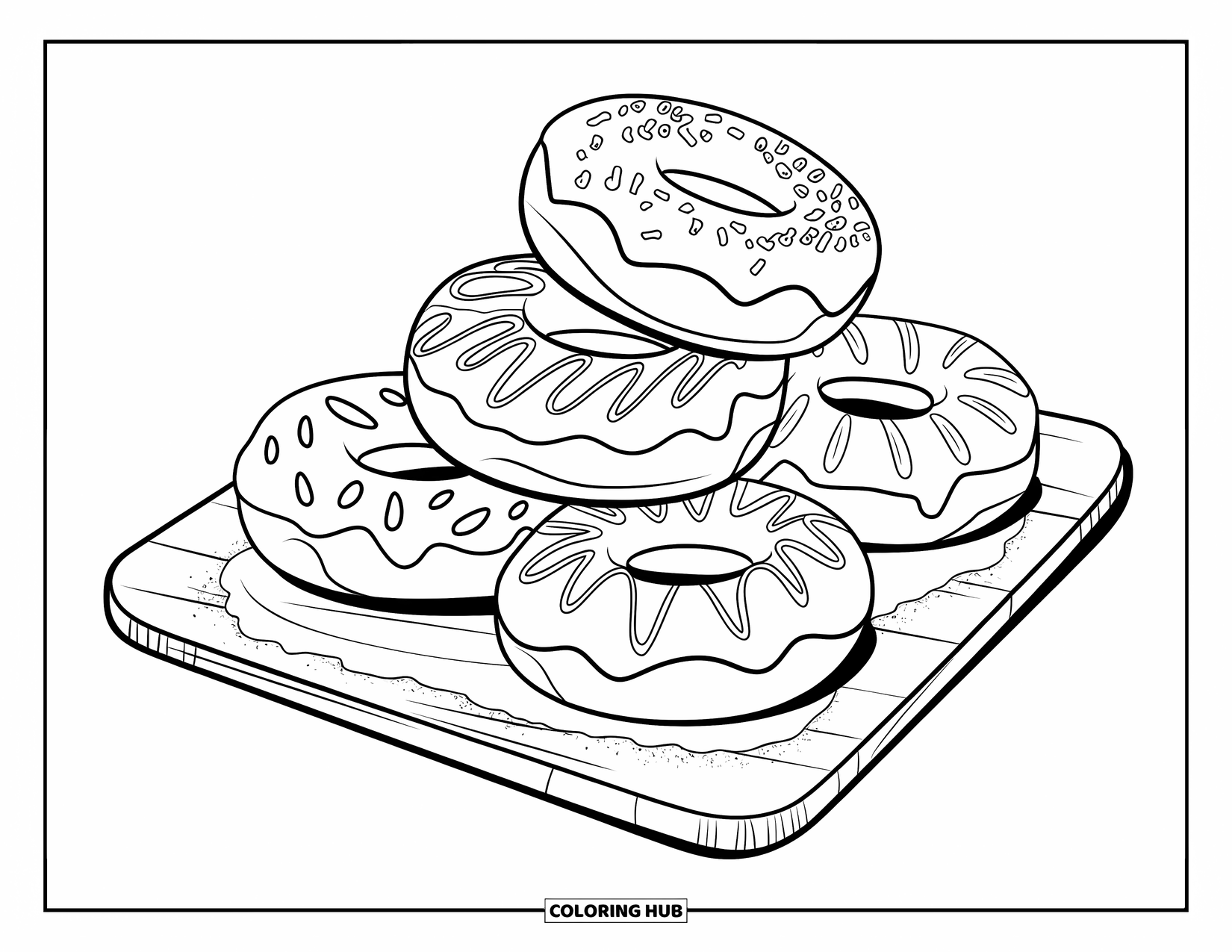 75+ Doughnut Coloring Pages for Kids & Adults (Free Printable PDFs)
