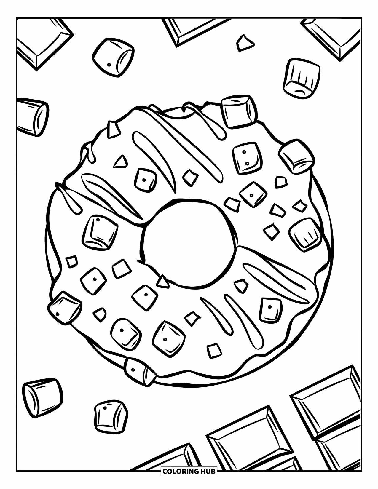 75+ Doughnut Coloring Pages for Kids & Adults (Free Printable PDFs)