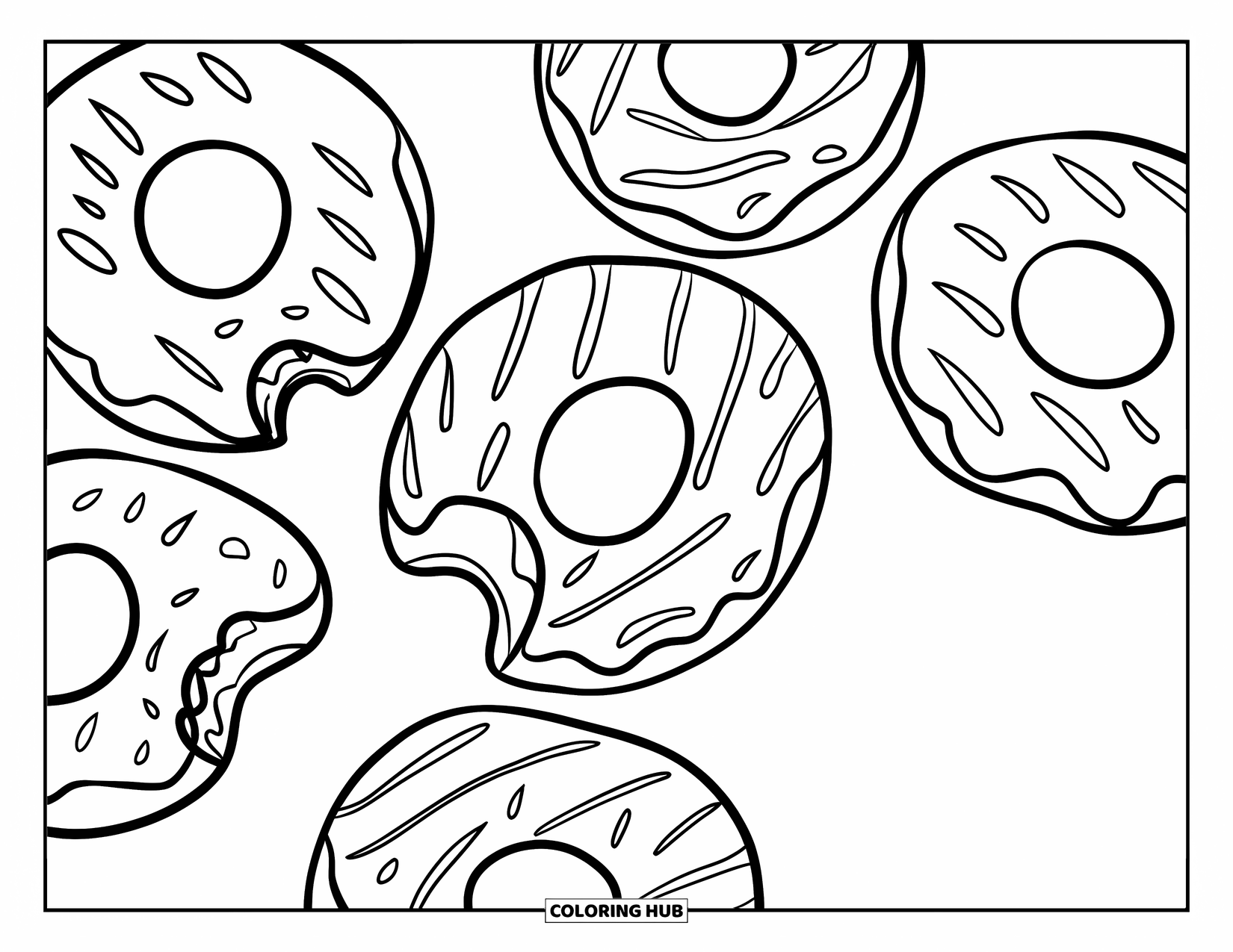 75+ Doughnut Coloring Pages for Kids & Adults (Free Printable PDFs)