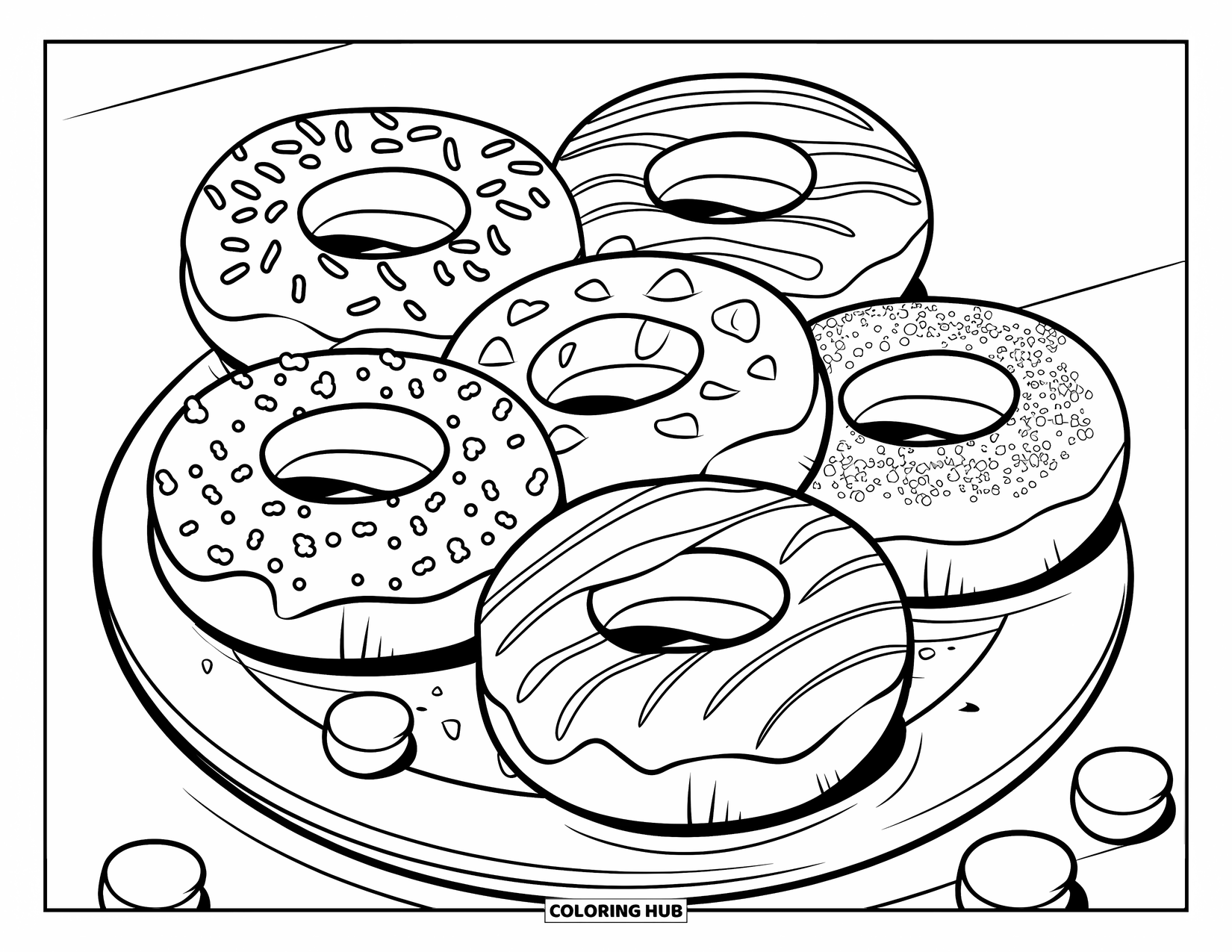 75+ Doughnut Coloring Pages for Kids & Adults (Free Printable PDFs)