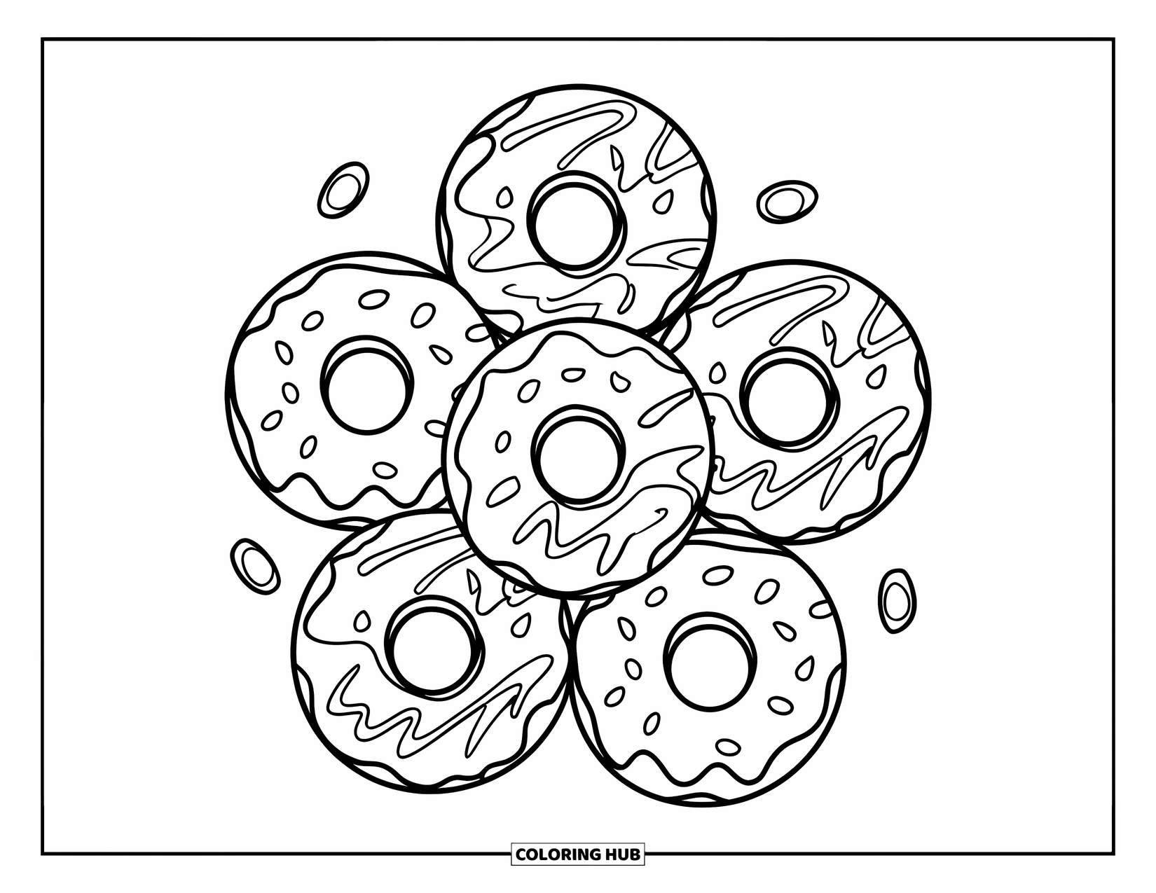 75+ Doughnut Coloring Pages for Kids & Adults (Free Printable PDFs)