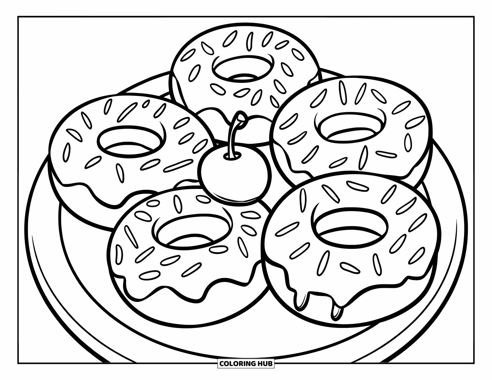 75+ Doughnut Coloring Pages for Kids & Adults (Free Printable PDFs)