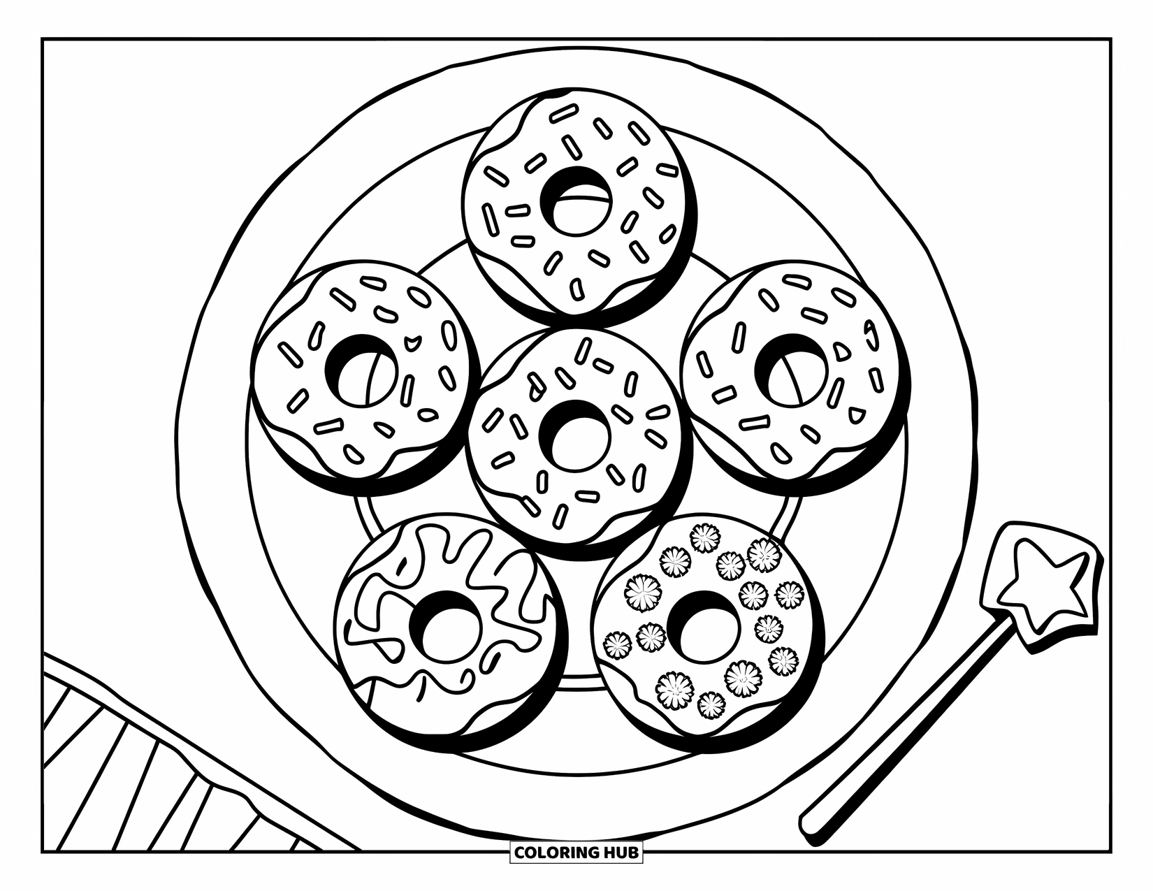 75+ Doughnut Coloring Pages for Kids & Adults (Free Printable PDFs)