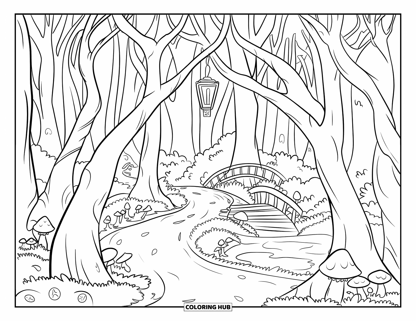 90+ Enchanted Forest Coloring Pages for Kids & Adults (Free Printable PDFs)