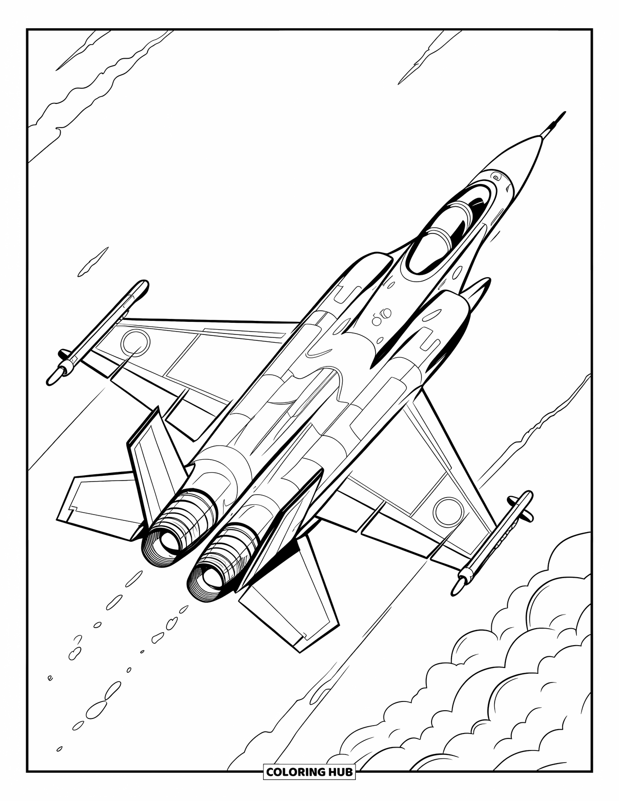 65+ Fighter Jet Coloring Pages for Kids & Adults (Free Printable PDFs)