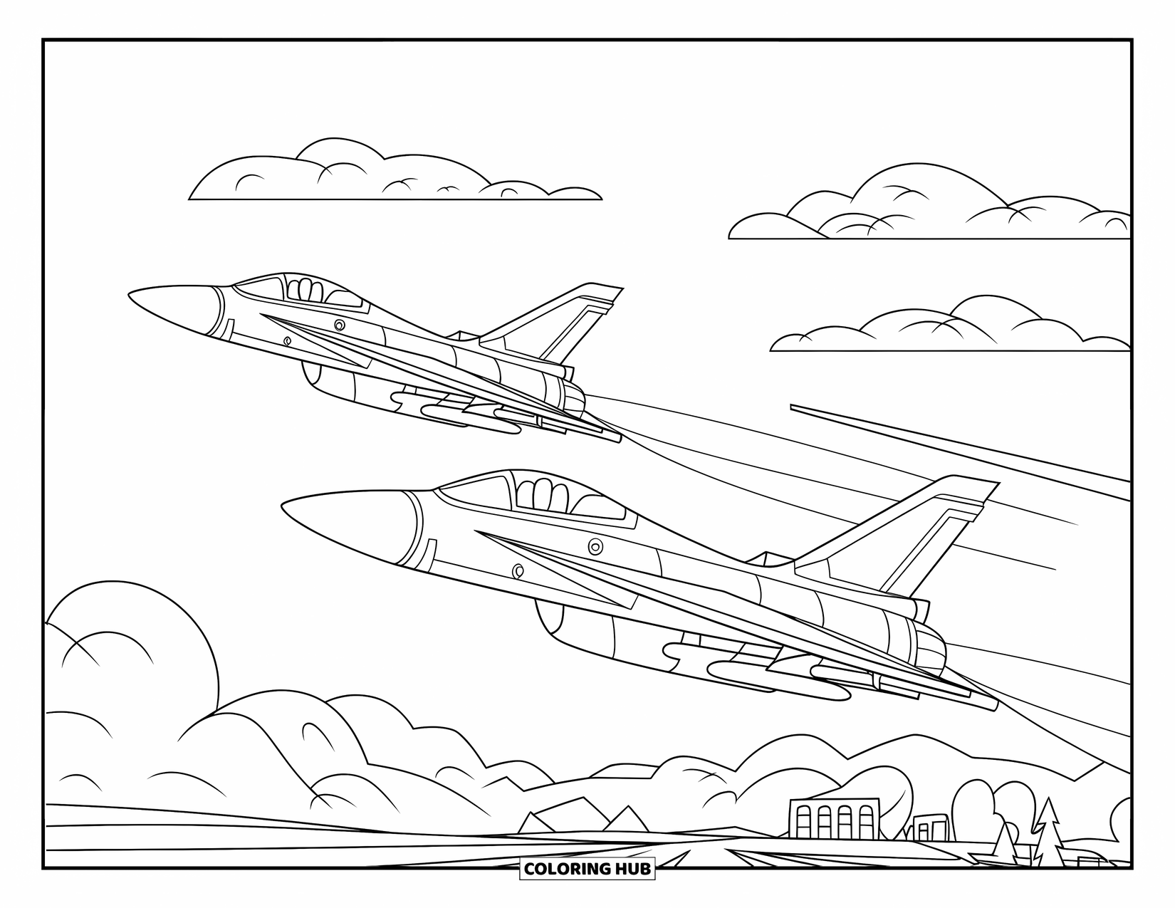 65+ Fighter Jet Coloring Pages for Kids & Adults (Free Printable PDFs)