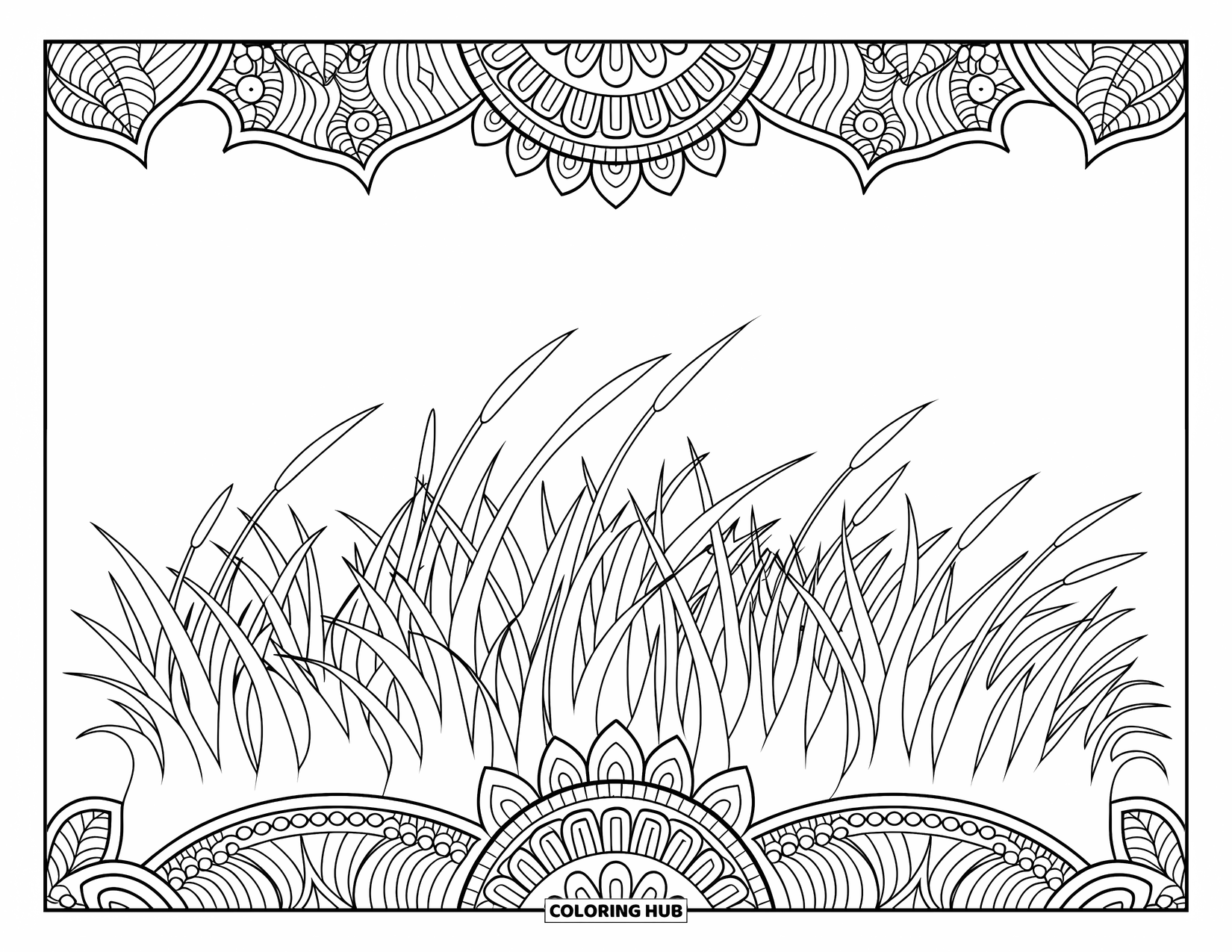70+ Grass Coloring Pages for Kids & Adults (Free Printable PDFs)