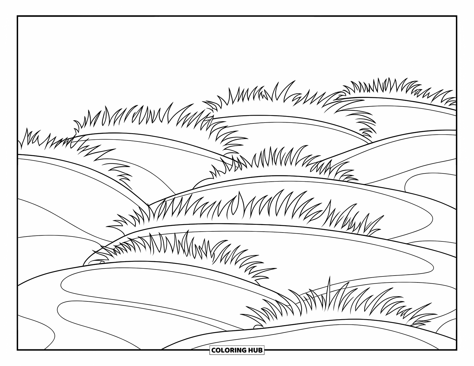 70+ Grass Coloring Pages for Kids & Adults (Free Printable PDFs)