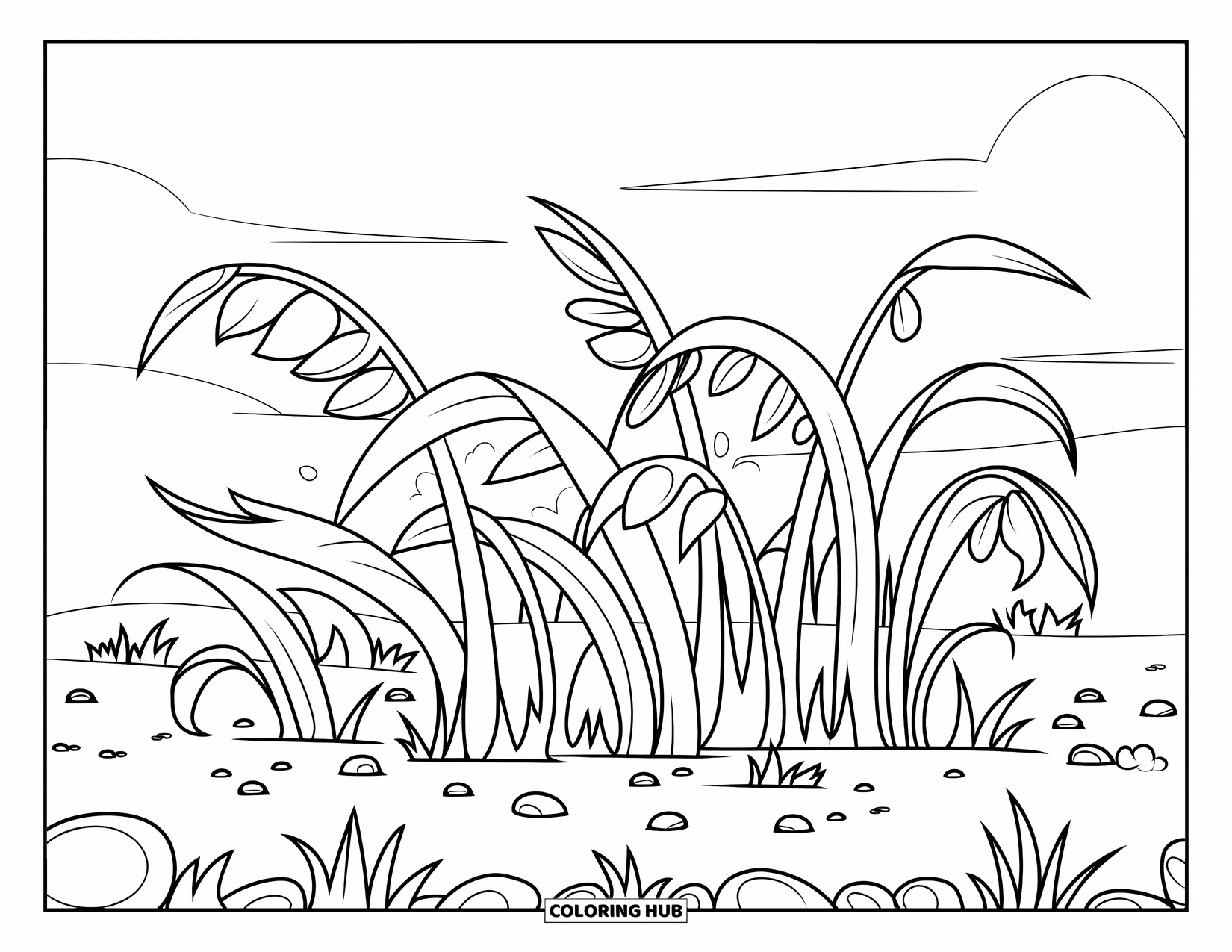 70+ Grass Coloring Pages for Kids & Adults (Free Printable PDFs)