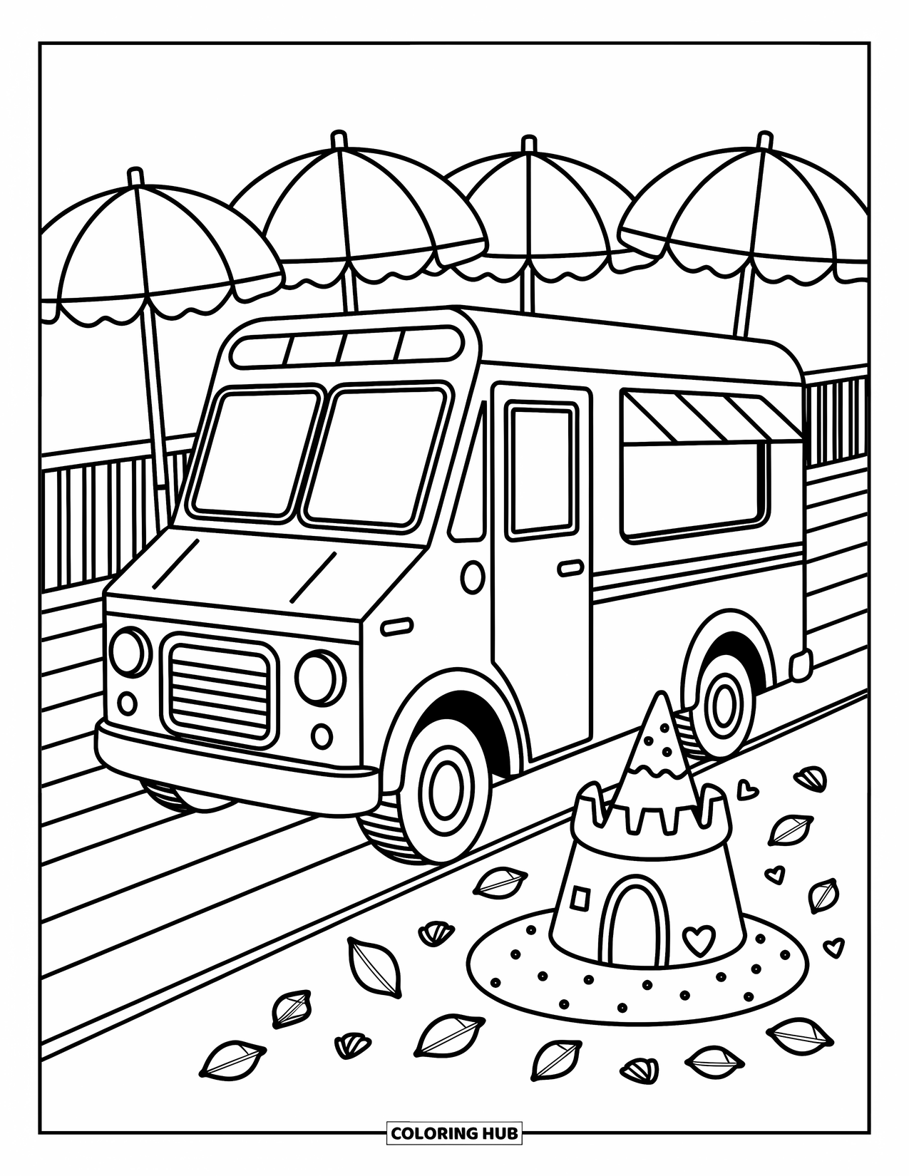 50+ Ice Cream Truck Coloring Pages for Kids & Adults (Free Printable PDFs)