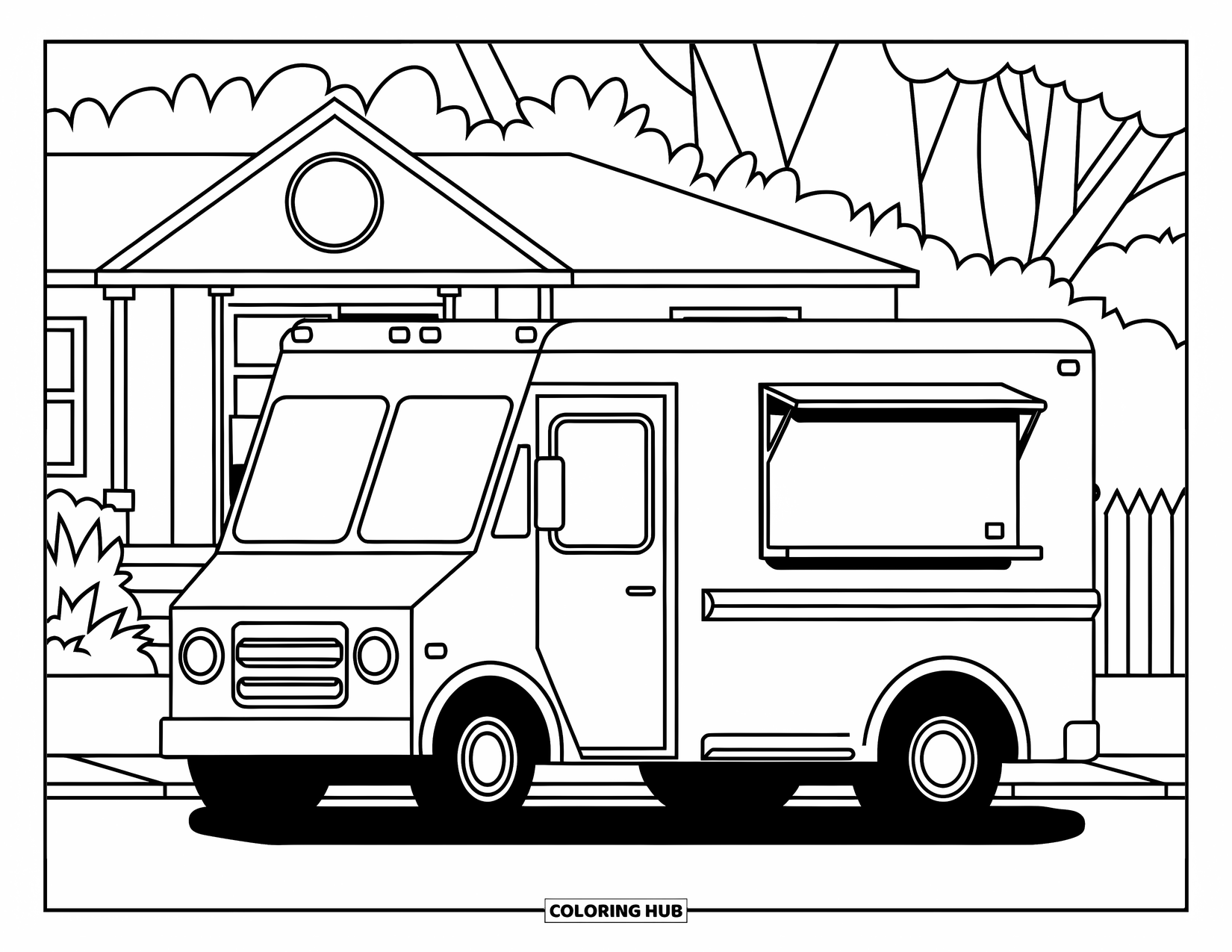 50+ Ice Cream Truck Coloring Pages for Kids & Adults (Free Printable PDFs)