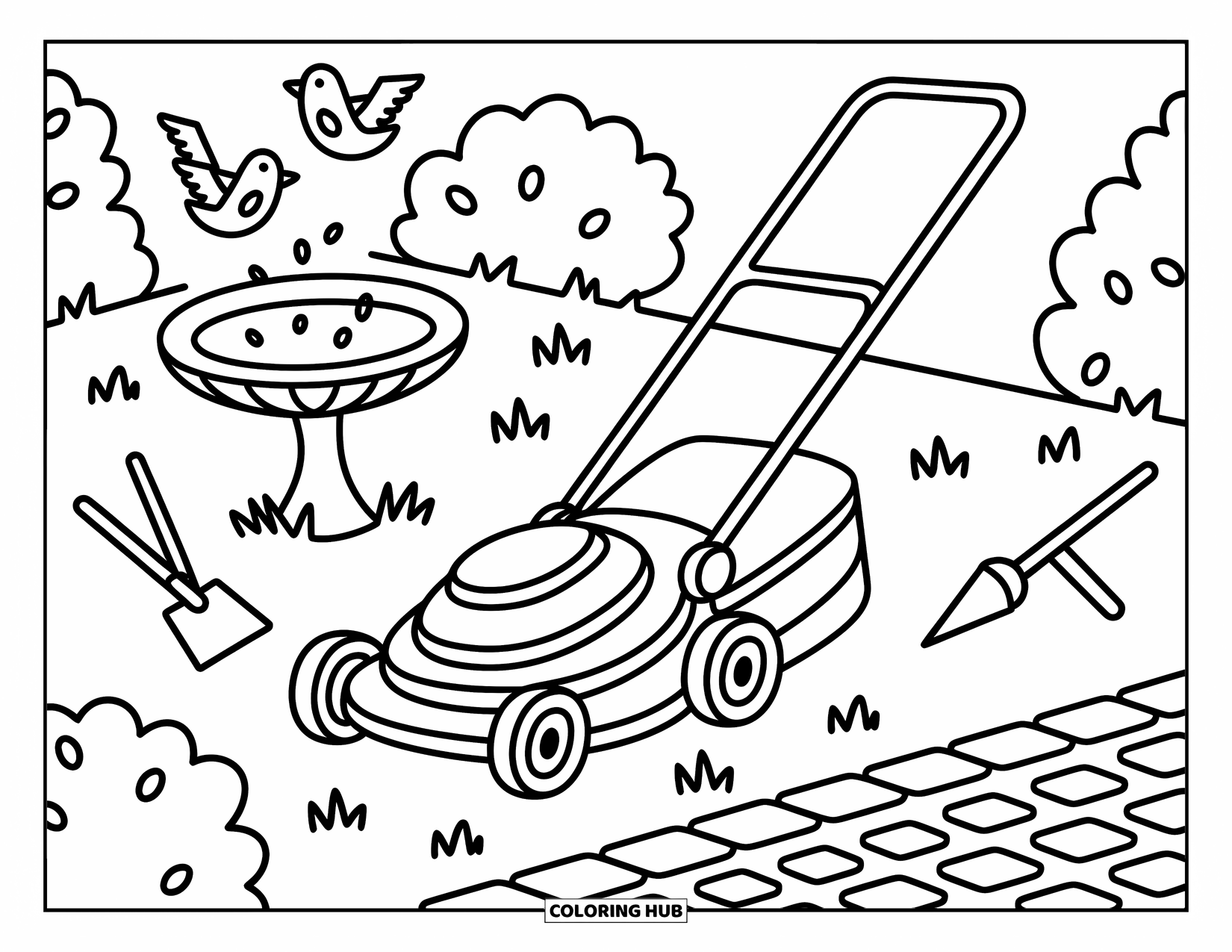 70+ Lawn Mower Coloring Pages for Kids & Adults (Free Printable PDFs)