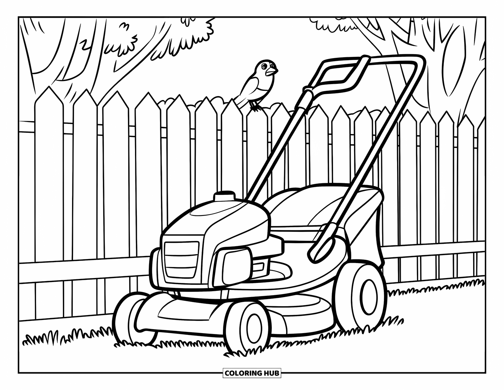 70+ Lawn Mower Coloring Pages for Kids & Adults (Free Printable PDFs)