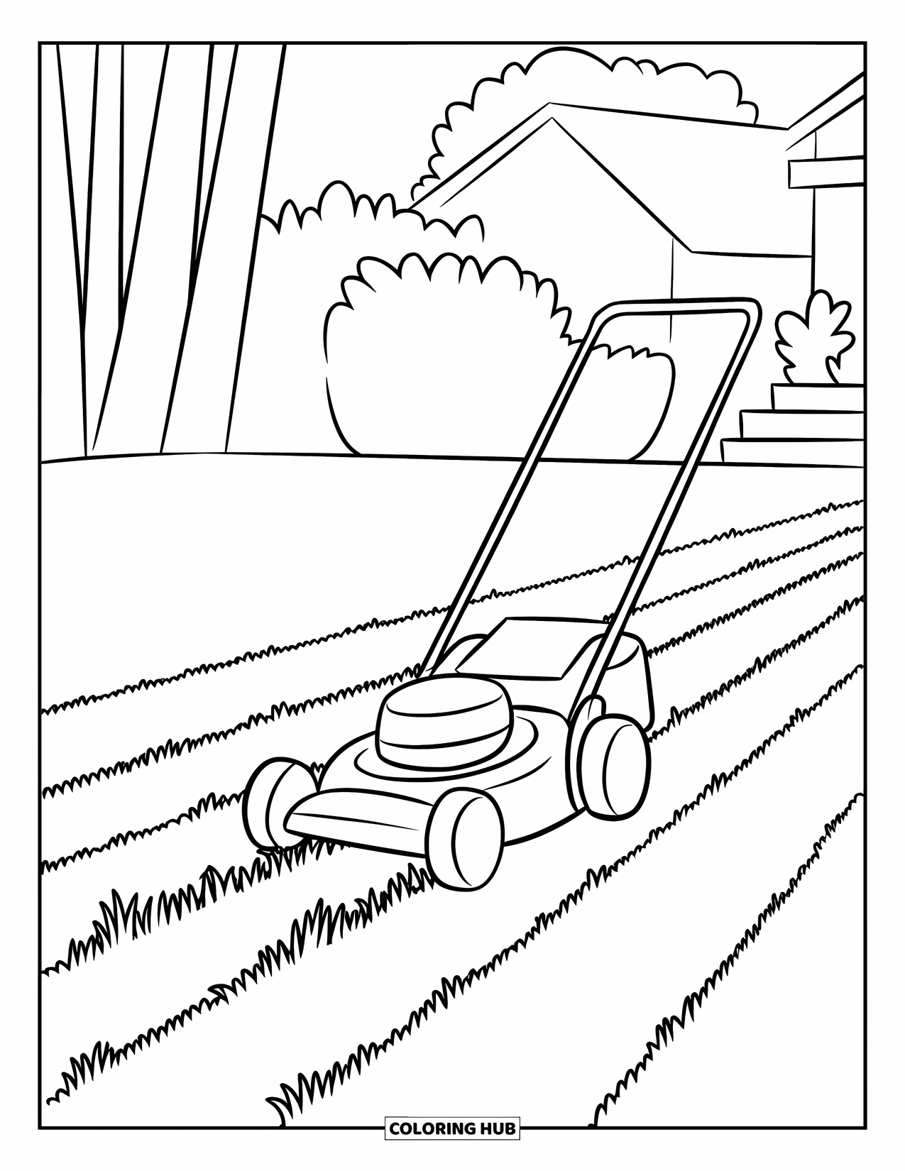 70+ Lawn Mower Coloring Pages for Kids & Adults (Free Printable PDFs)