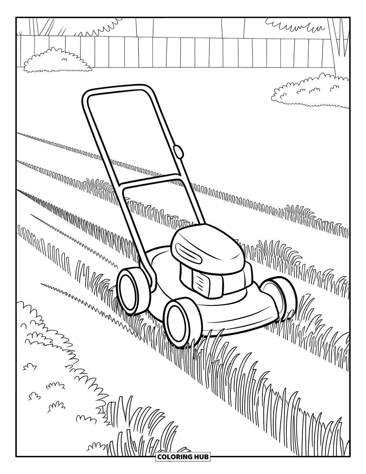 70+ Lawn Mower Coloring Pages for Kids & Adults (Free Printable PDFs)