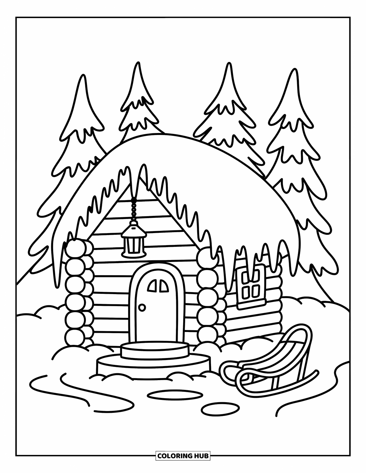 90+ Log Cabin Coloring Pages for Kids & Adults (Free Printable PDFs)