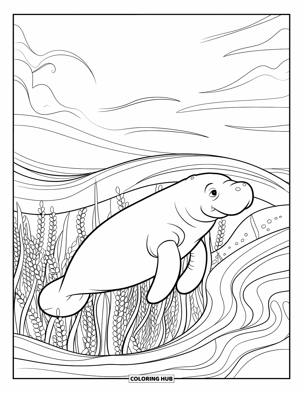 75+ Manatee Coloring Pages for Kids & Adults (Free Printable PDFs)