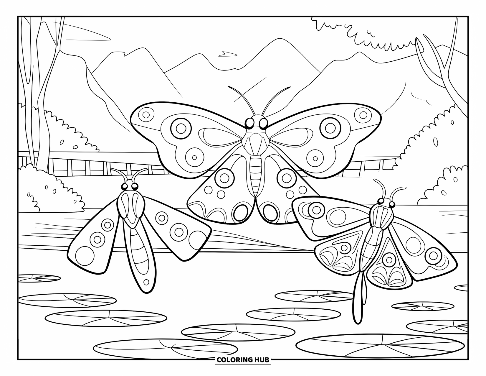 70+ Moth Coloring Pages for Kids & Adults (Free Printable PDFs)