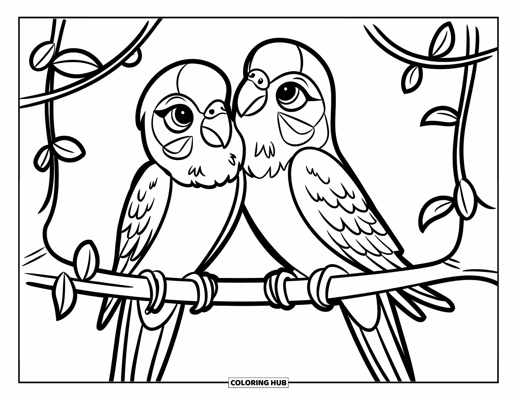 75+ Parakeet Coloring Pages for Kids & Adults (Free Printable PDFs)