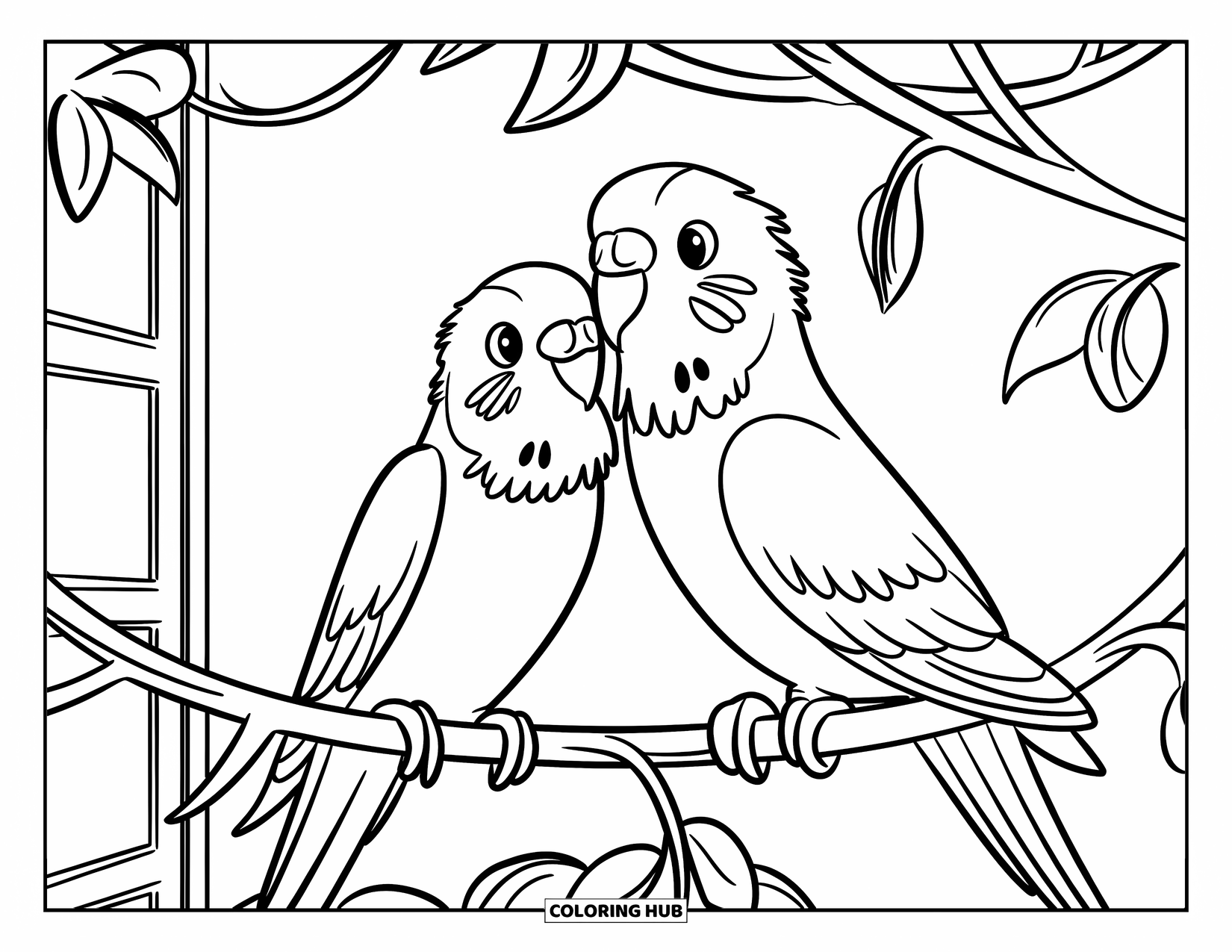 75+ Parakeet Coloring Pages for Kids & Adults (Free Printable PDFs)