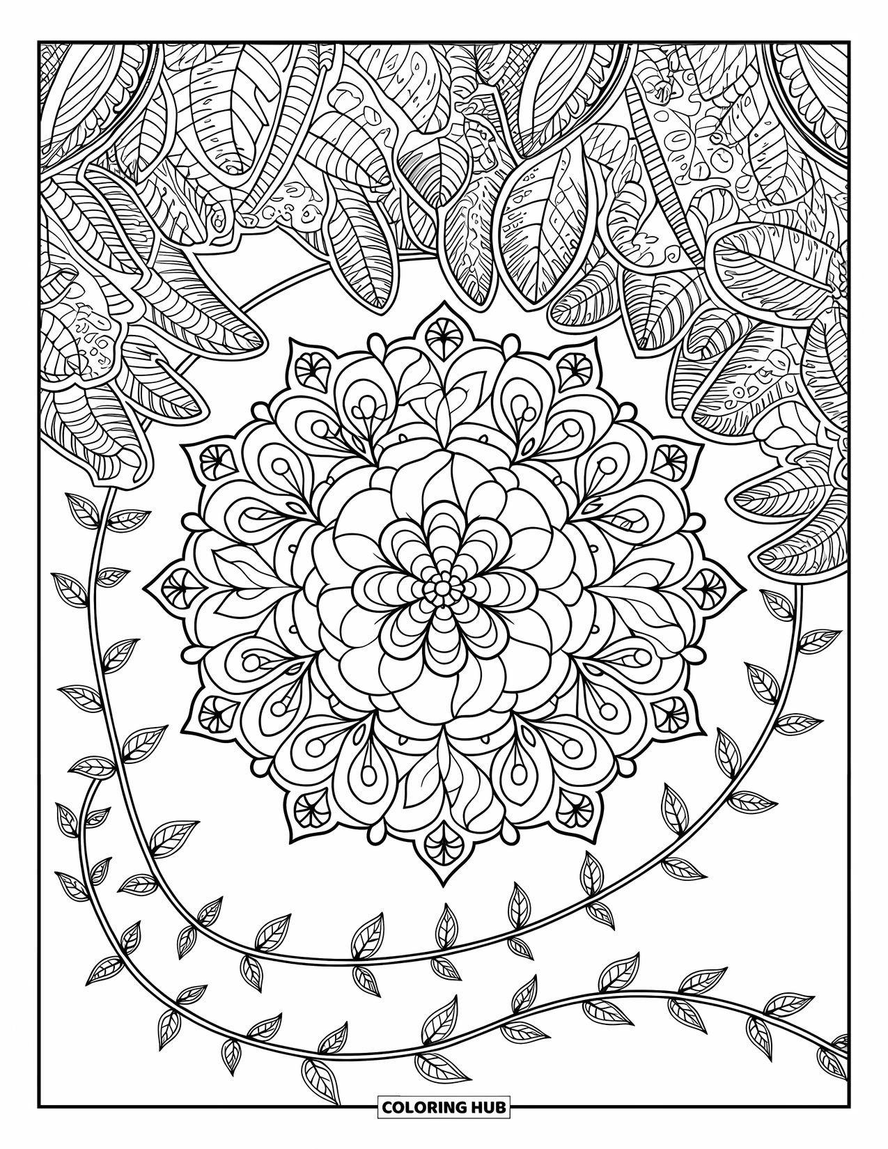 85+ Rose Mandala Coloring Pages for Kids & Adults (Free Printable PDFs)