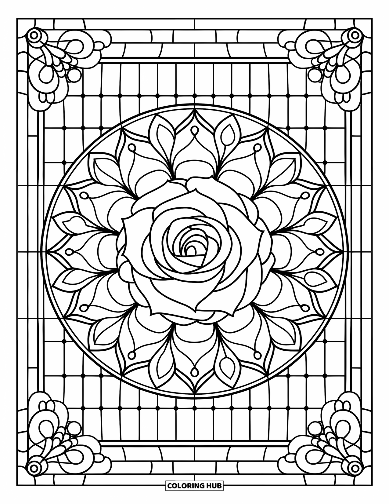 85+ Rose Mandala Coloring Pages for Kids & Adults (Free Printable PDFs)