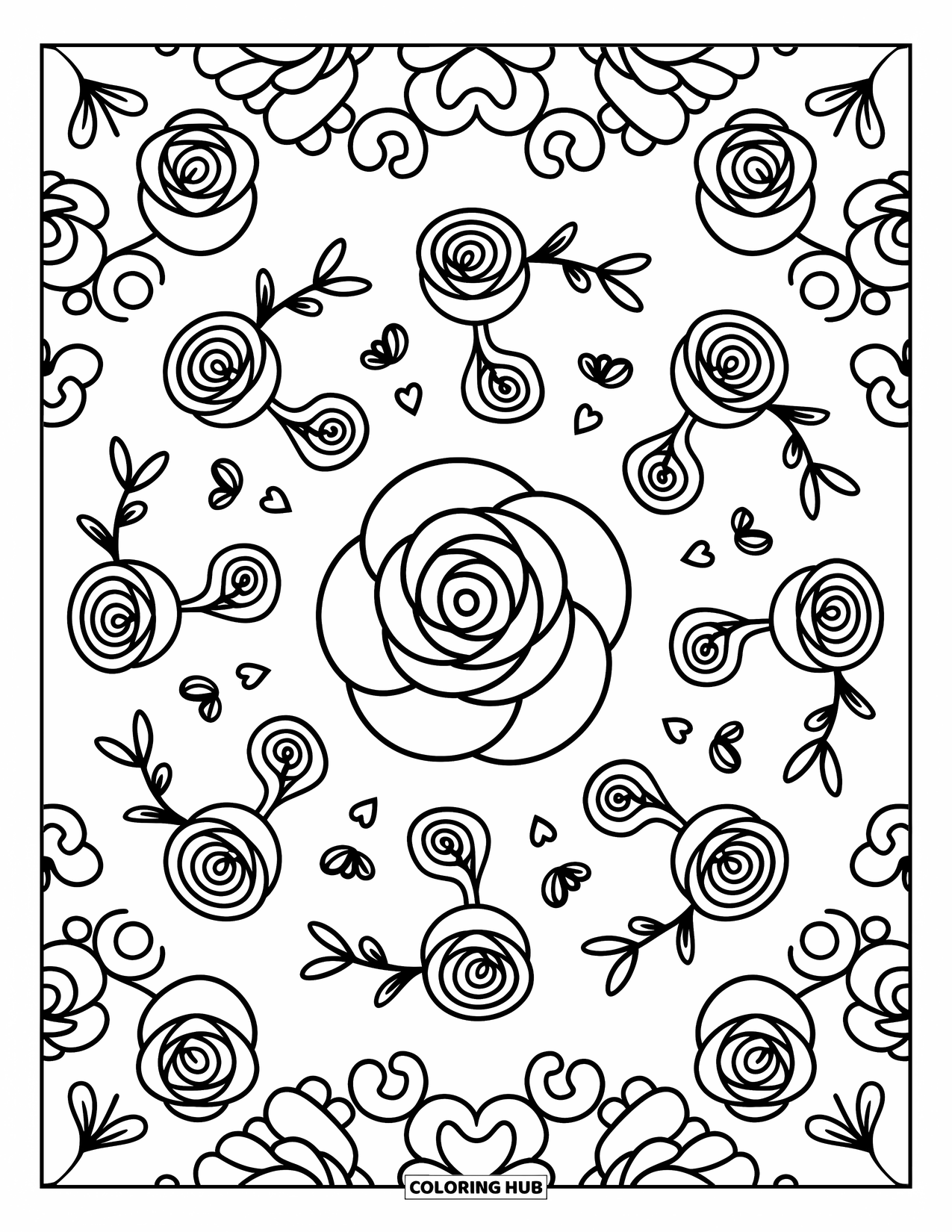 85+ Rose Mandala Coloring Pages for Kids & Adults (Free Printable PDFs)