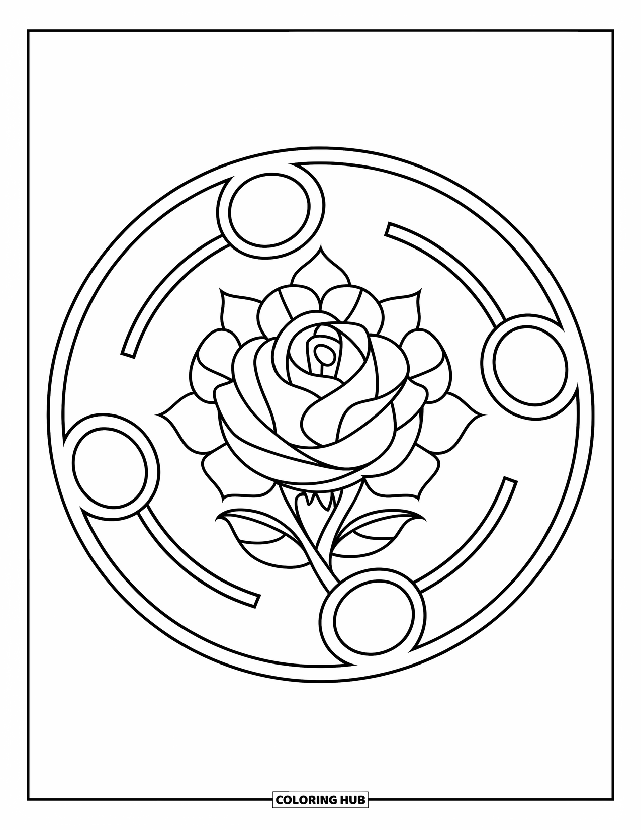 85+ Rose Mandala Coloring Pages for Kids & Adults (Free Printable PDFs)